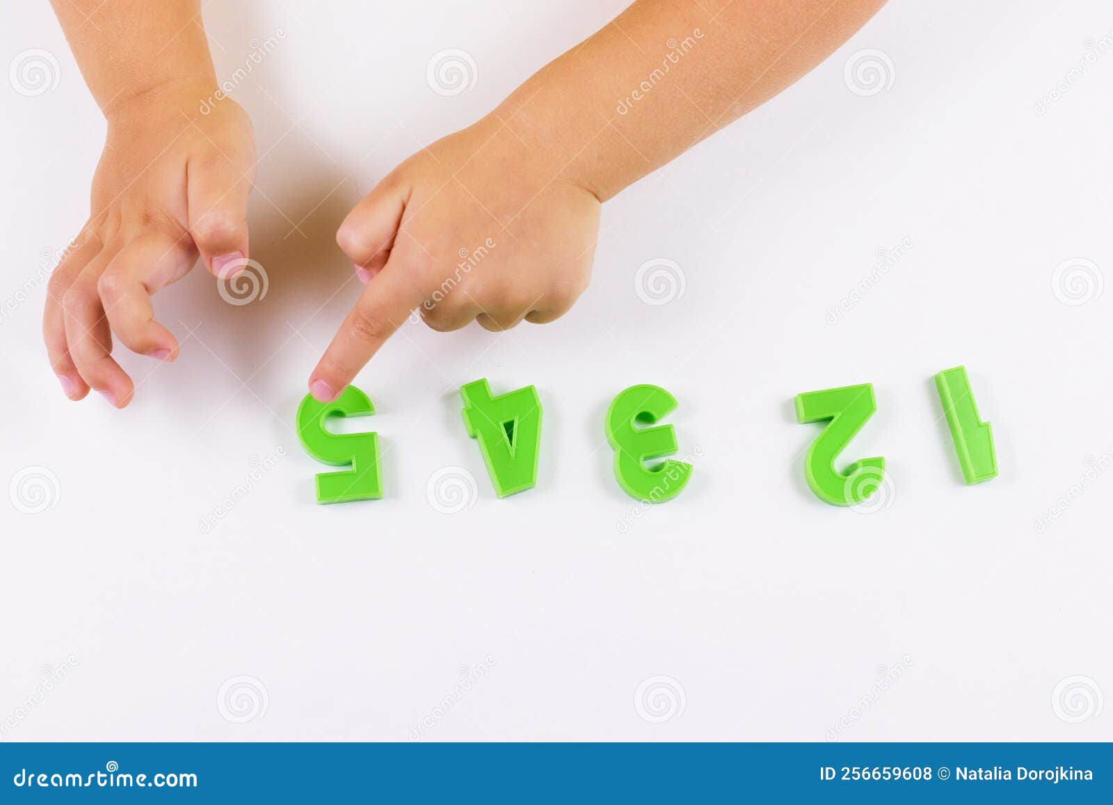 Child Development. Counting Training. the Child Points To the Numbers ...