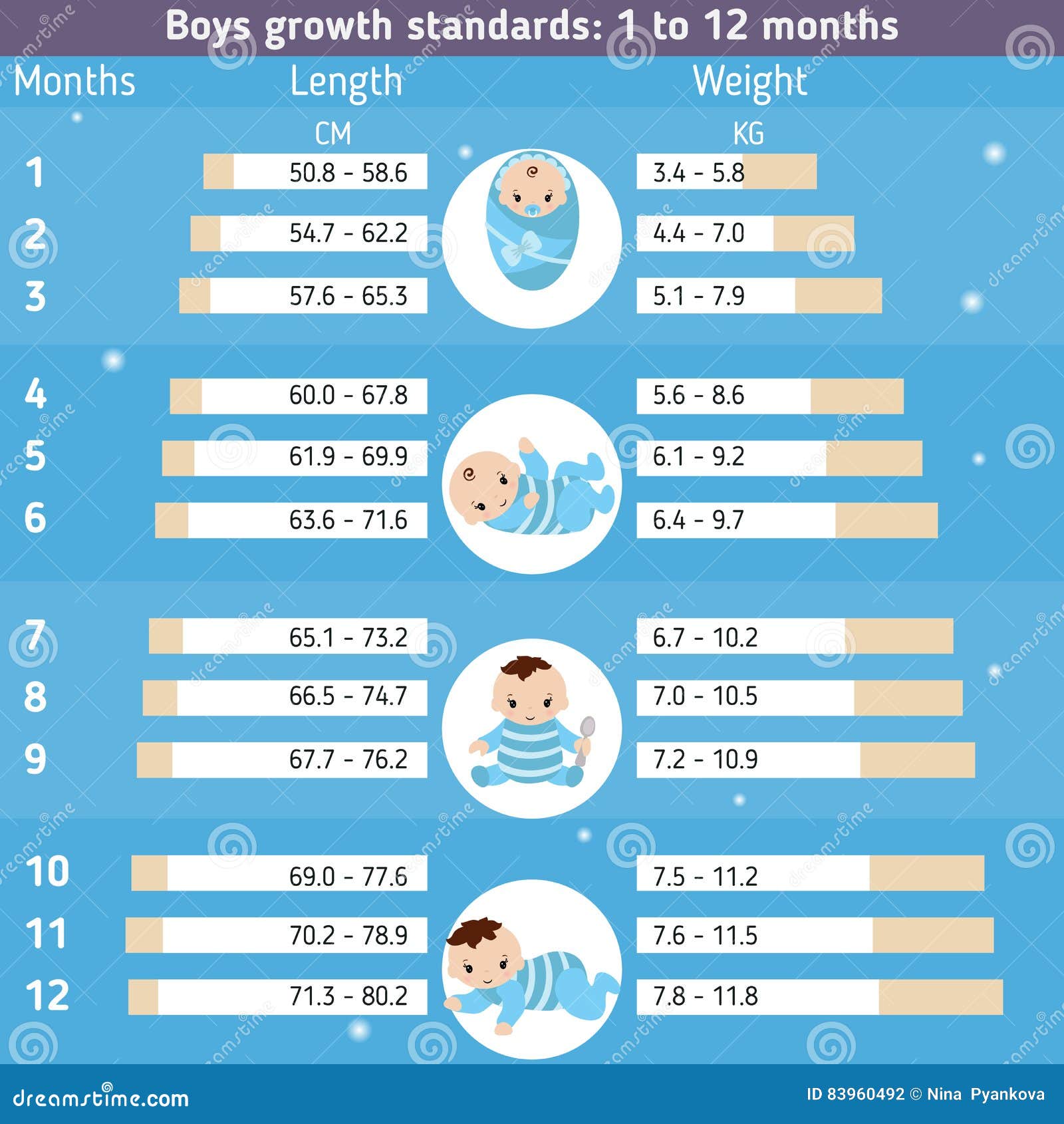 Child Development Infographics Stock Vector - Illustration of kilogram ...