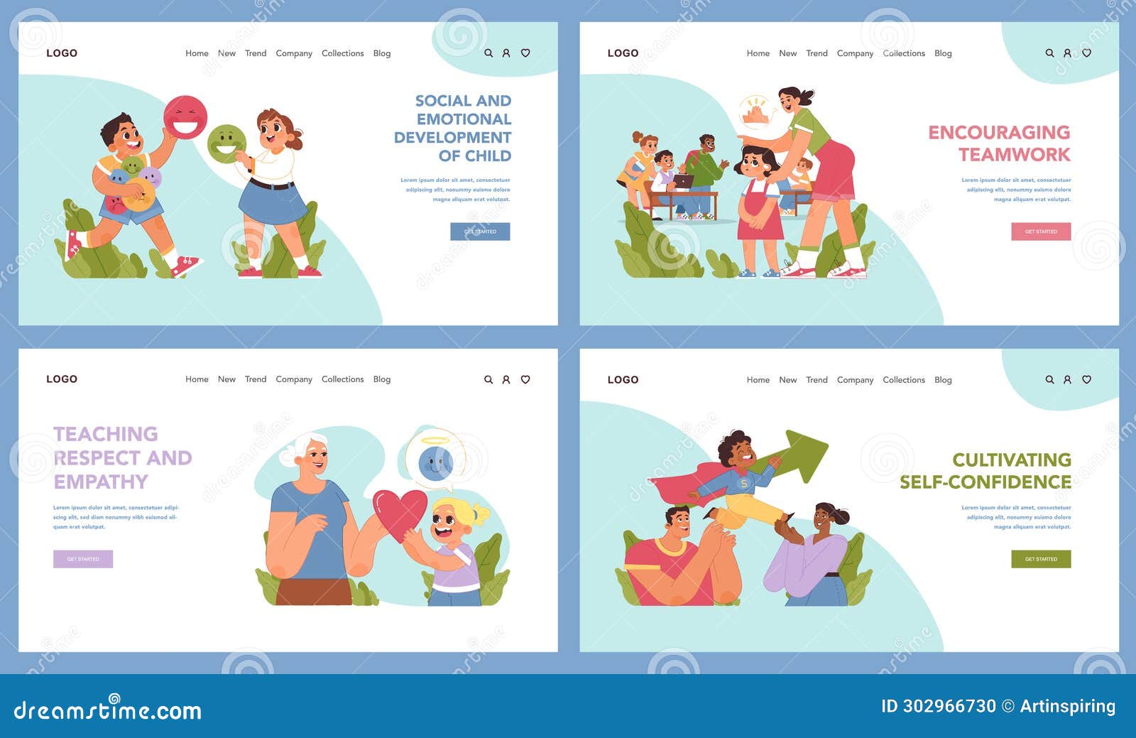 Child Development Set. Flat Vector Illustration Stock Vector ...