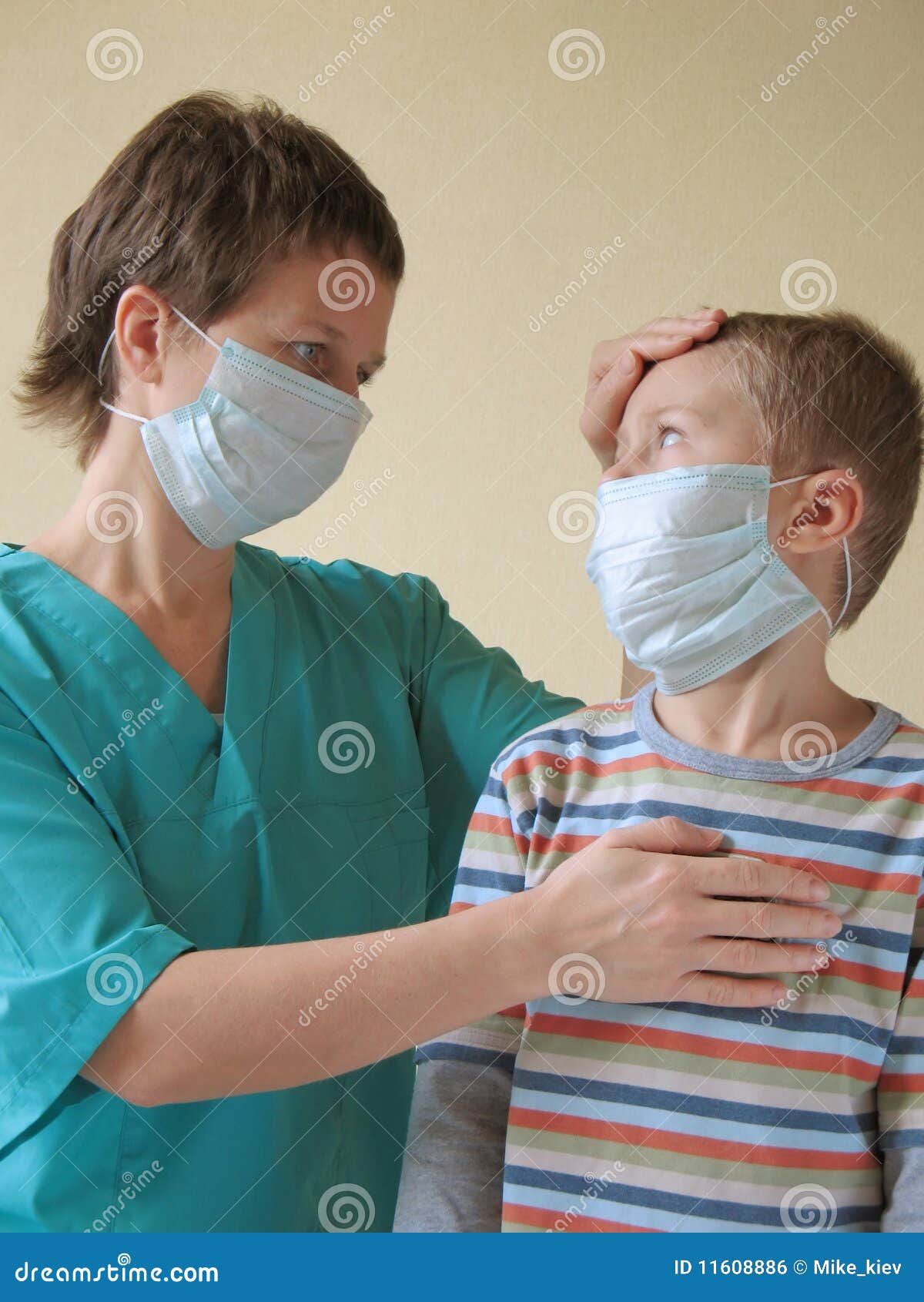 Child and doctor in mask stock photo. Image of people - 11608886