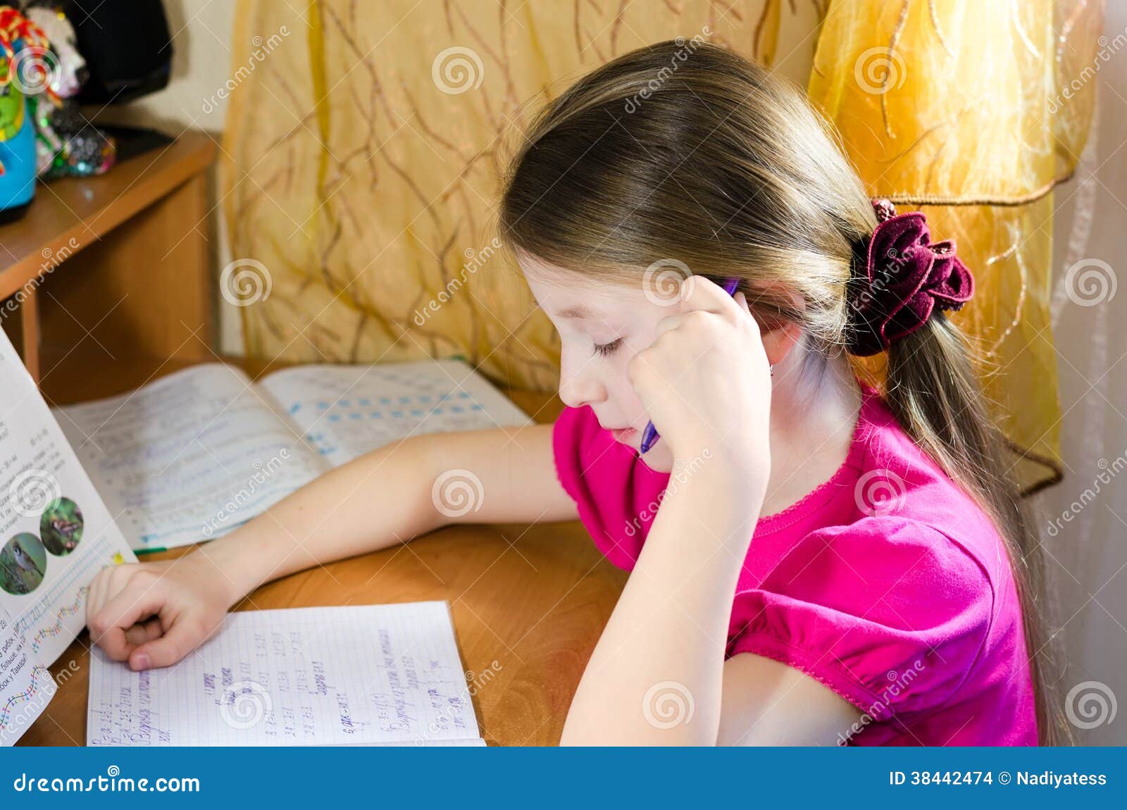 The child does homework stock photo. Image of idea, study - 38442474