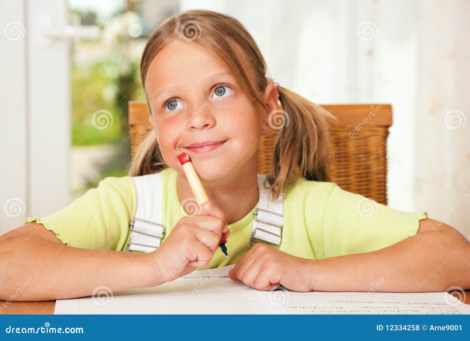 Child doing homework stock photo. Image of book, concentrate - 12334258