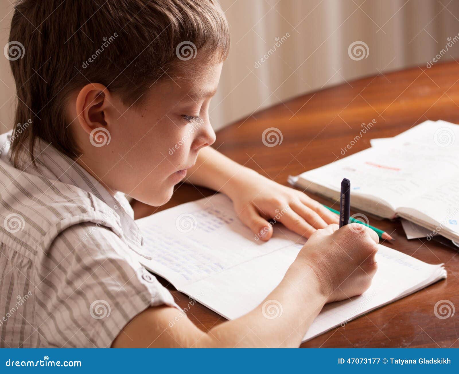 Child doing homework stock image. Image of education - 47073177