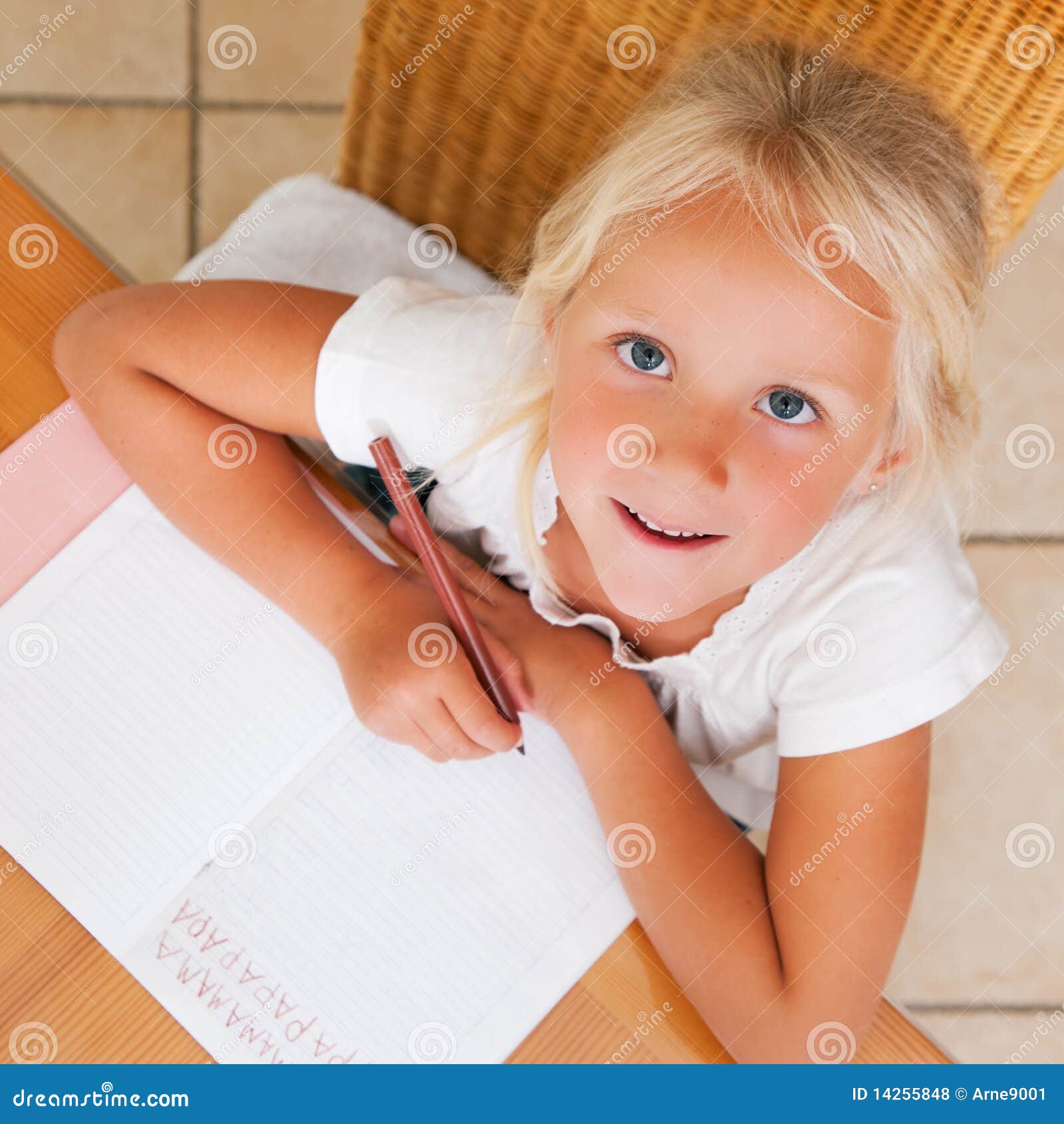 Child Doing Homework for School Stock Photo - Image of concentrate ...