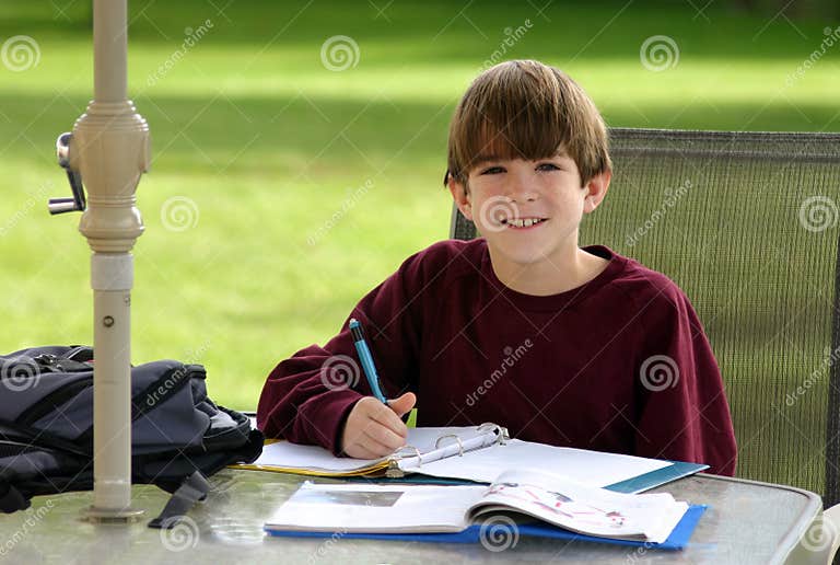 Child Doing School Work stock image. Image of portrait - 1396743
