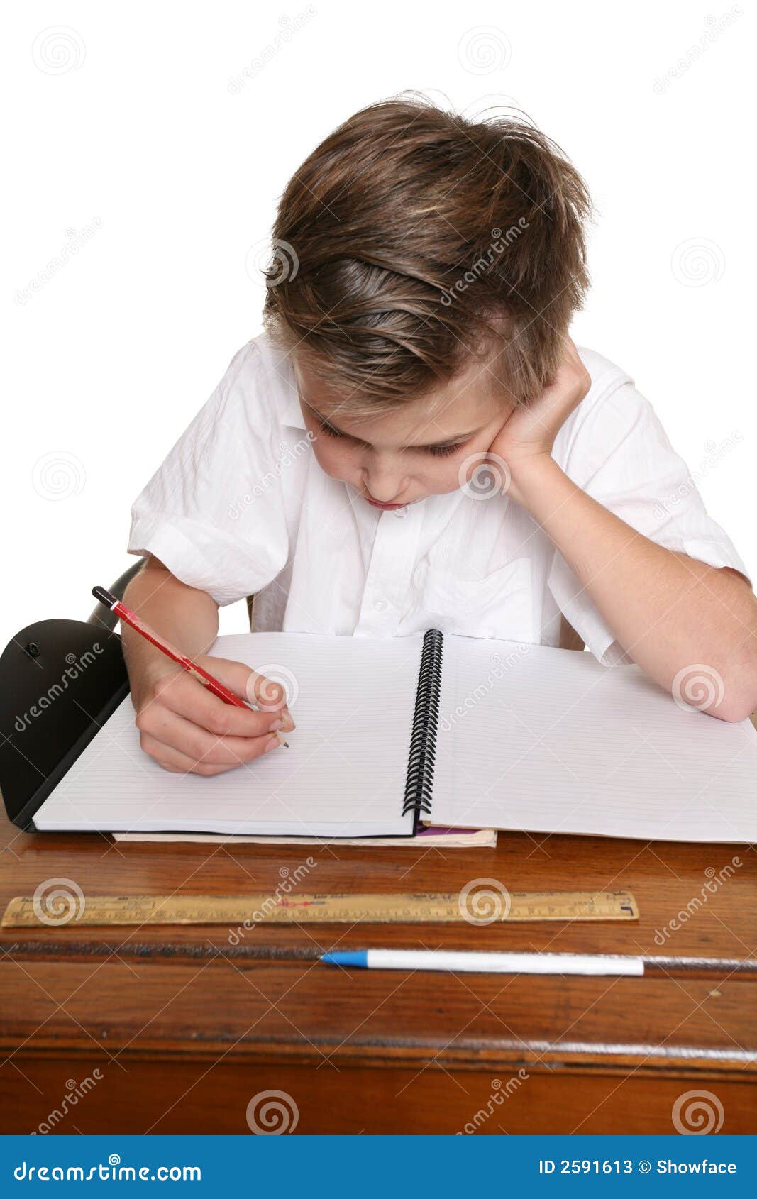 Child doing schoolwork stock image. Image of working, child - 2591613