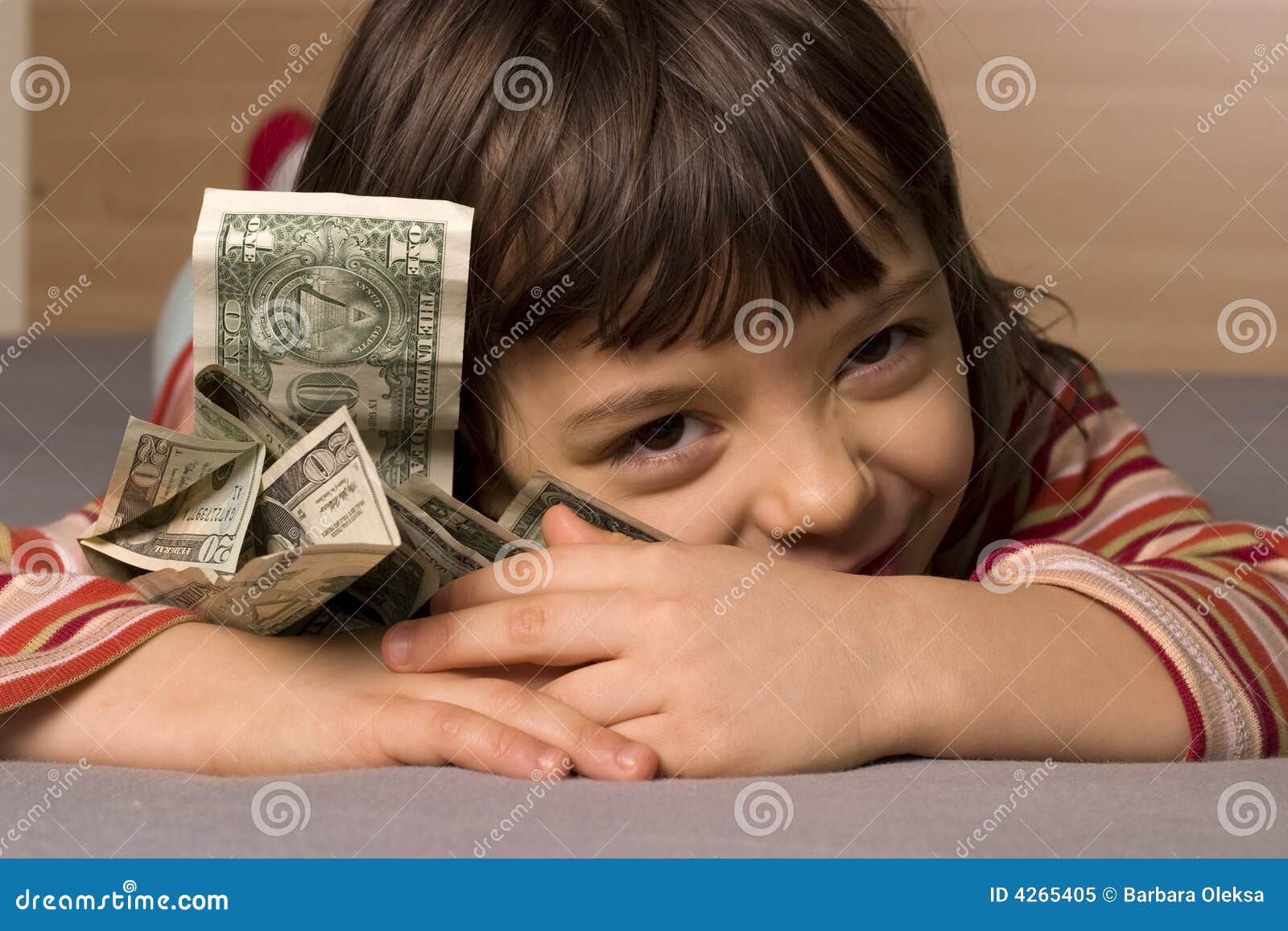 Child and dollars stock image. Image of home, currency - 4265405