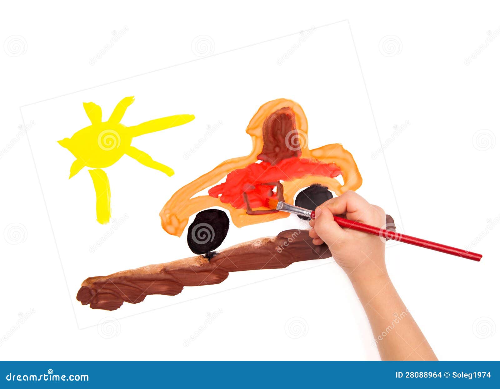 Child draw a car stock photo. Image of holiday, hand - 28088964