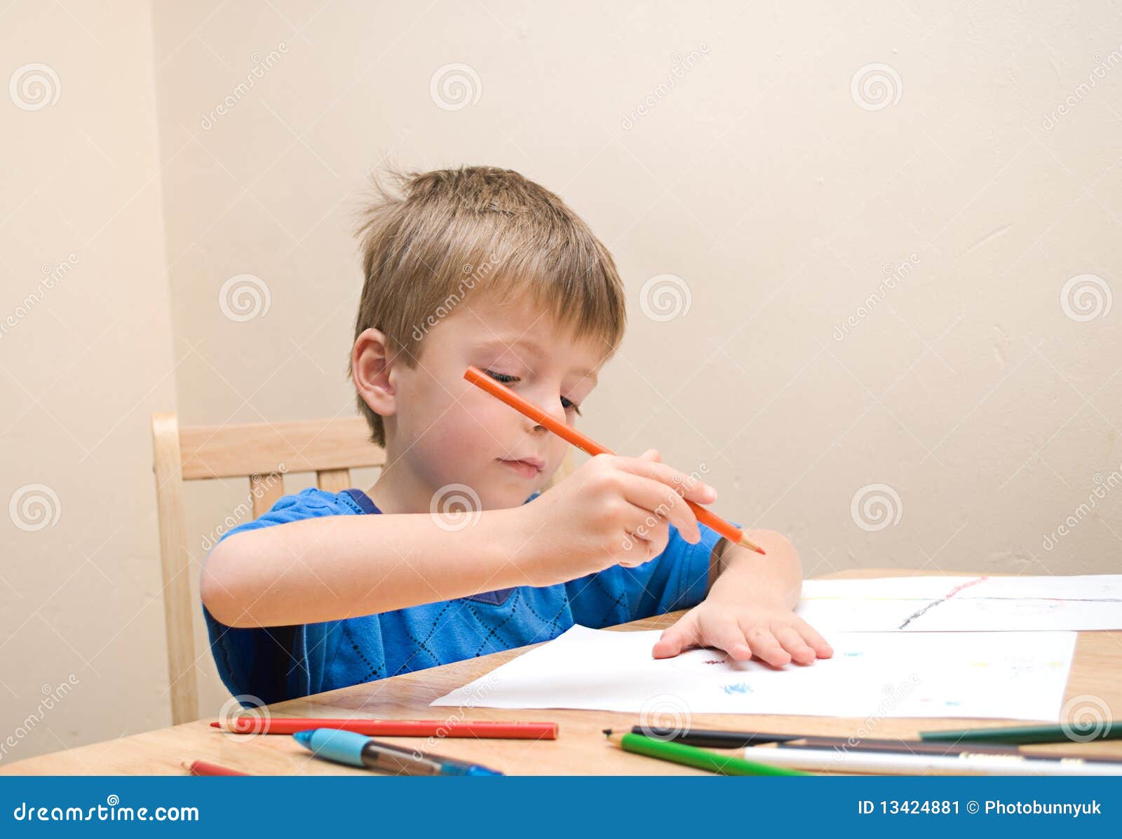 Child Drawing. stock image. Image of paper, learning - 13424881