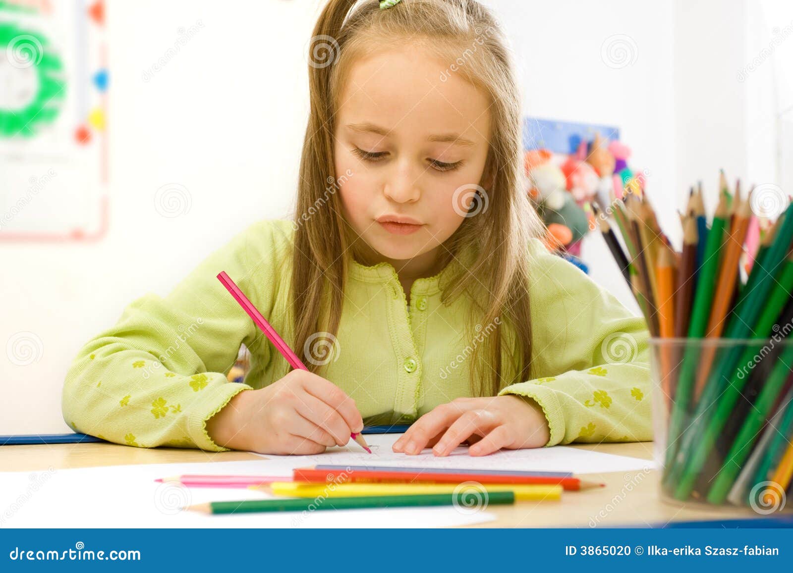 Child drawing stock photo. Image of caucasian, learning - 3865020
