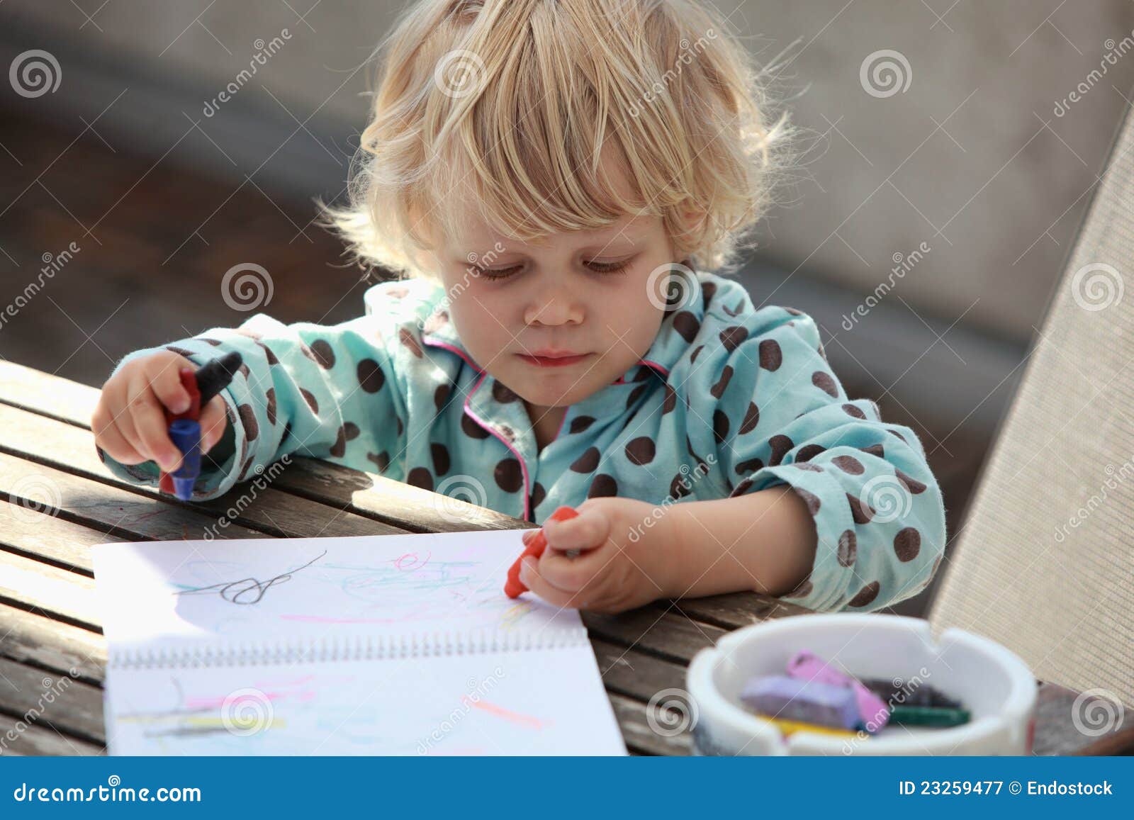 Child Drawing an Abstract Picture Stock Image - Image of active ...