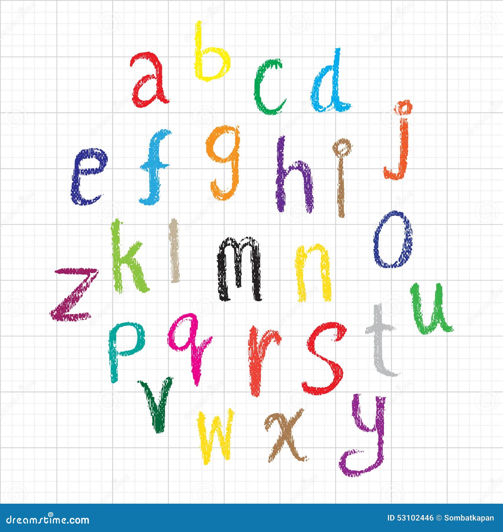 Child Drawing Of Alphabet Vector Illustration | CartoonDealer.com #53102446