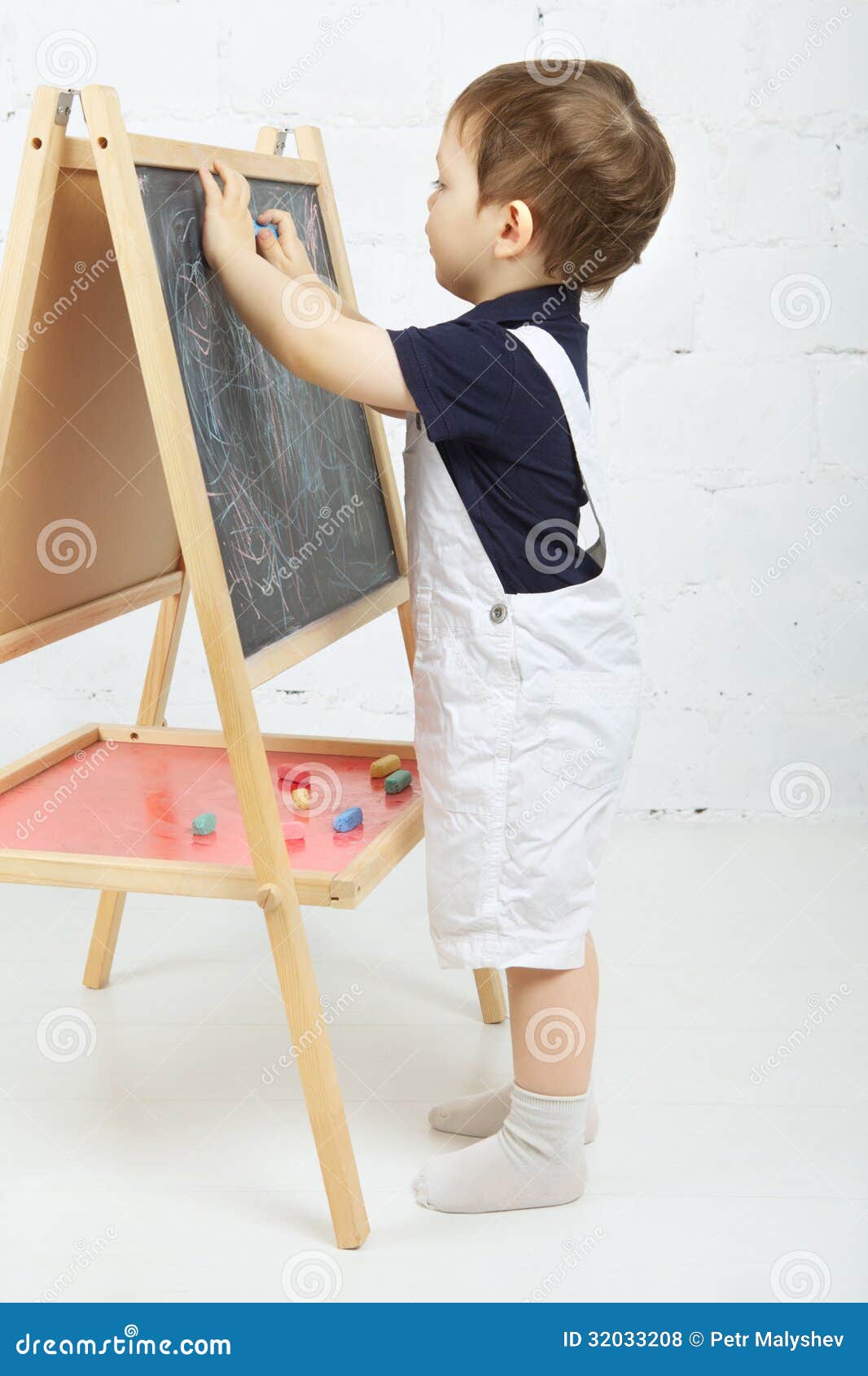 Child Drawing with Chalk stock photo. Image of learn - 32033208