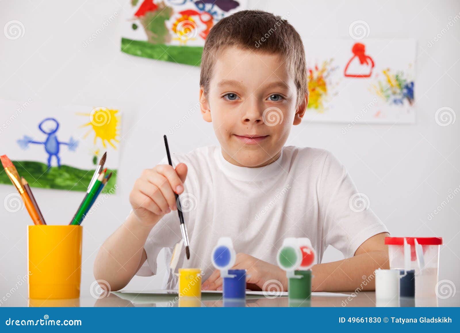 Child drawing stock photo. Image of preschool, child - 49661830
