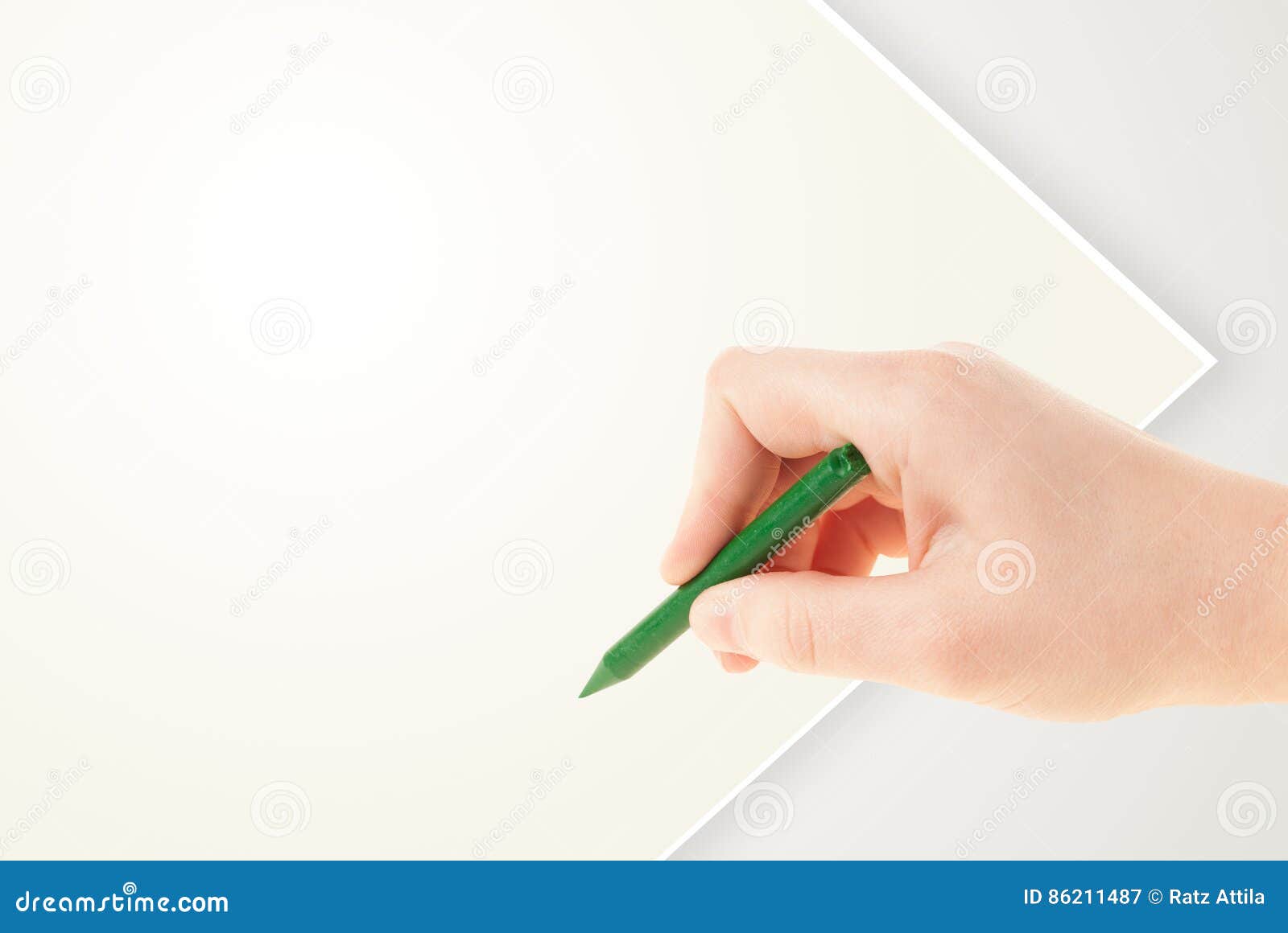 Child Drawing with Colorful Crayon on Empty Blank Paper Stock Image ...