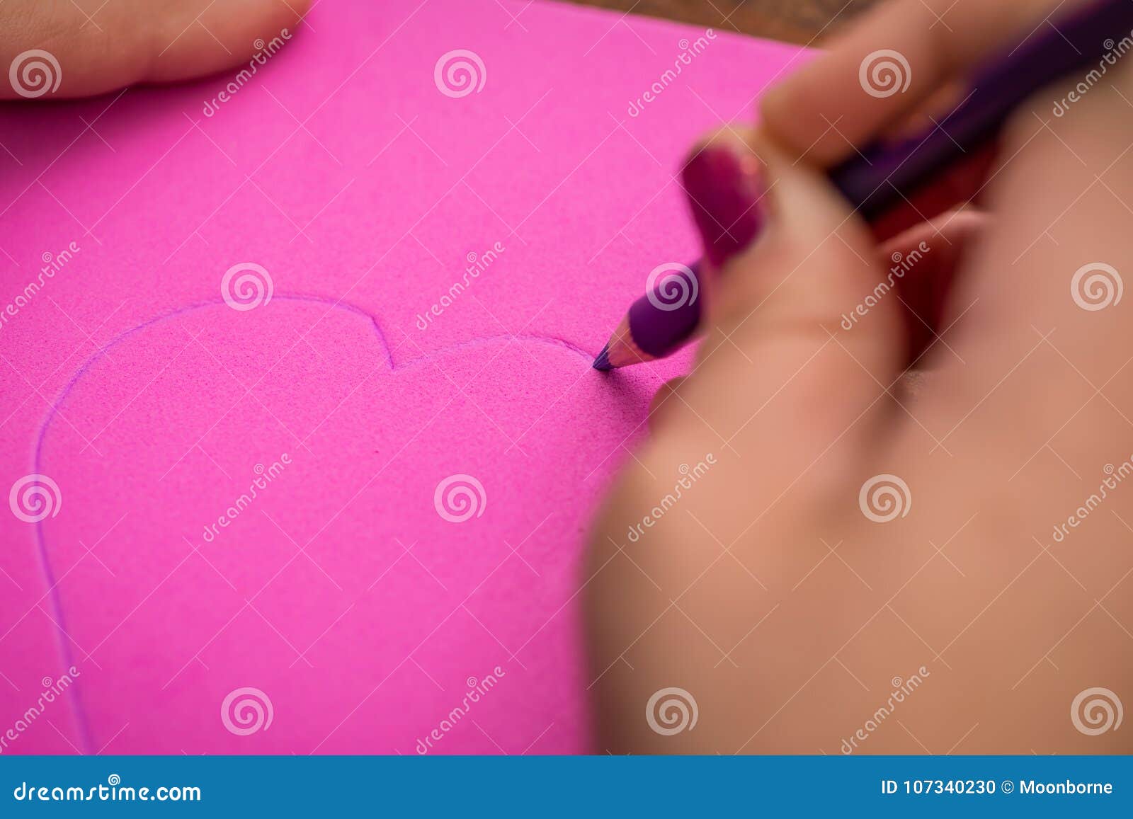 Someone Drawing a Heart stock photo. Image of holding - 107340230