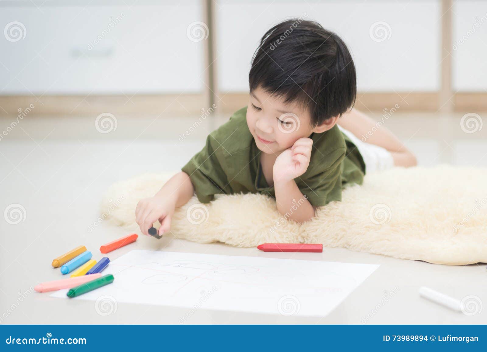 Child Drawing Picture with Crayon Stock Photo - Image of artist ...