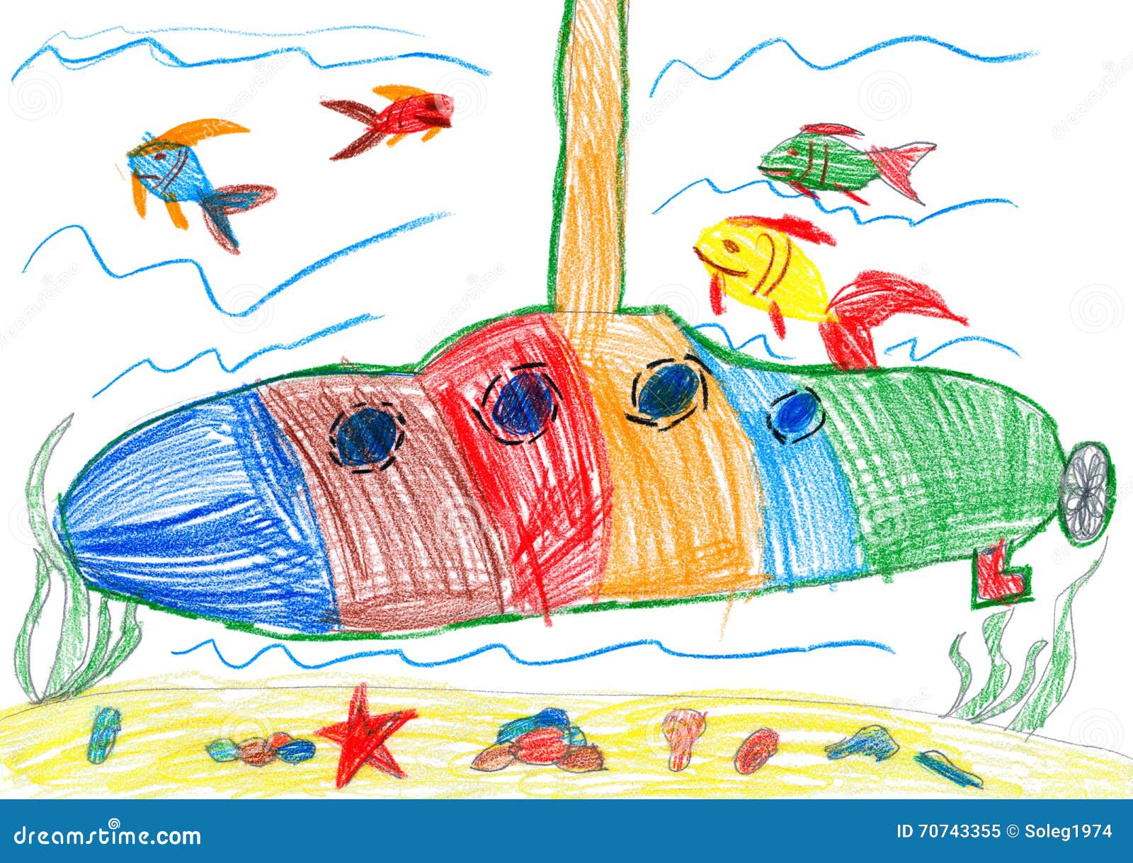 A Child Submarine Built From Vector. | CartoonDealer.com #207550752