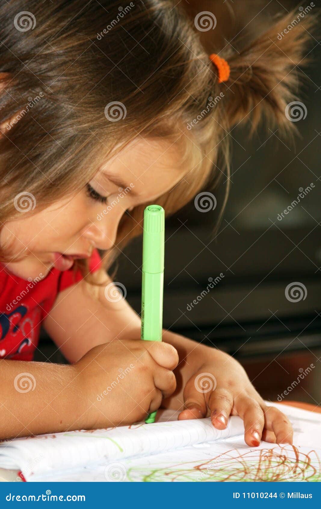 Child draws stock photo. Image of cute, learn, elementary - 11010244