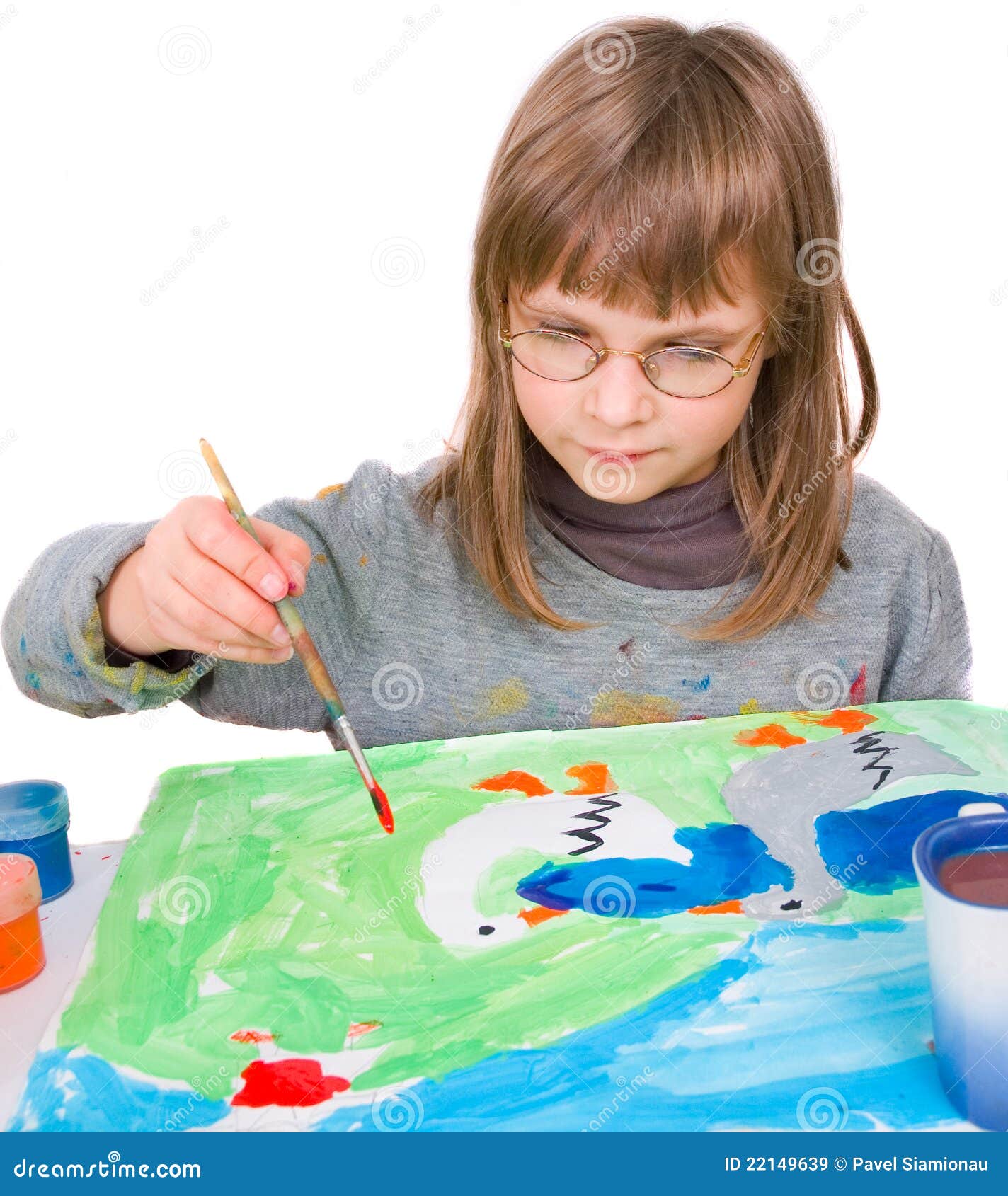 Child draws stock image. Image of education, paint, learn - 22149639