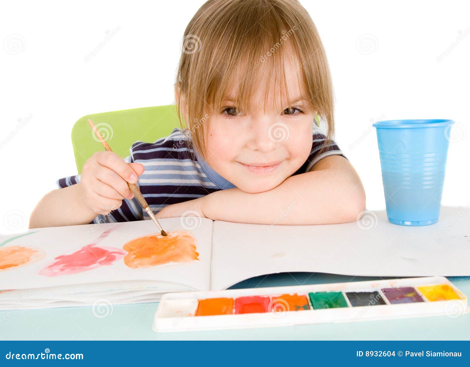 Child draws stock photo. Image of activity, pencil, drawing - 8932604