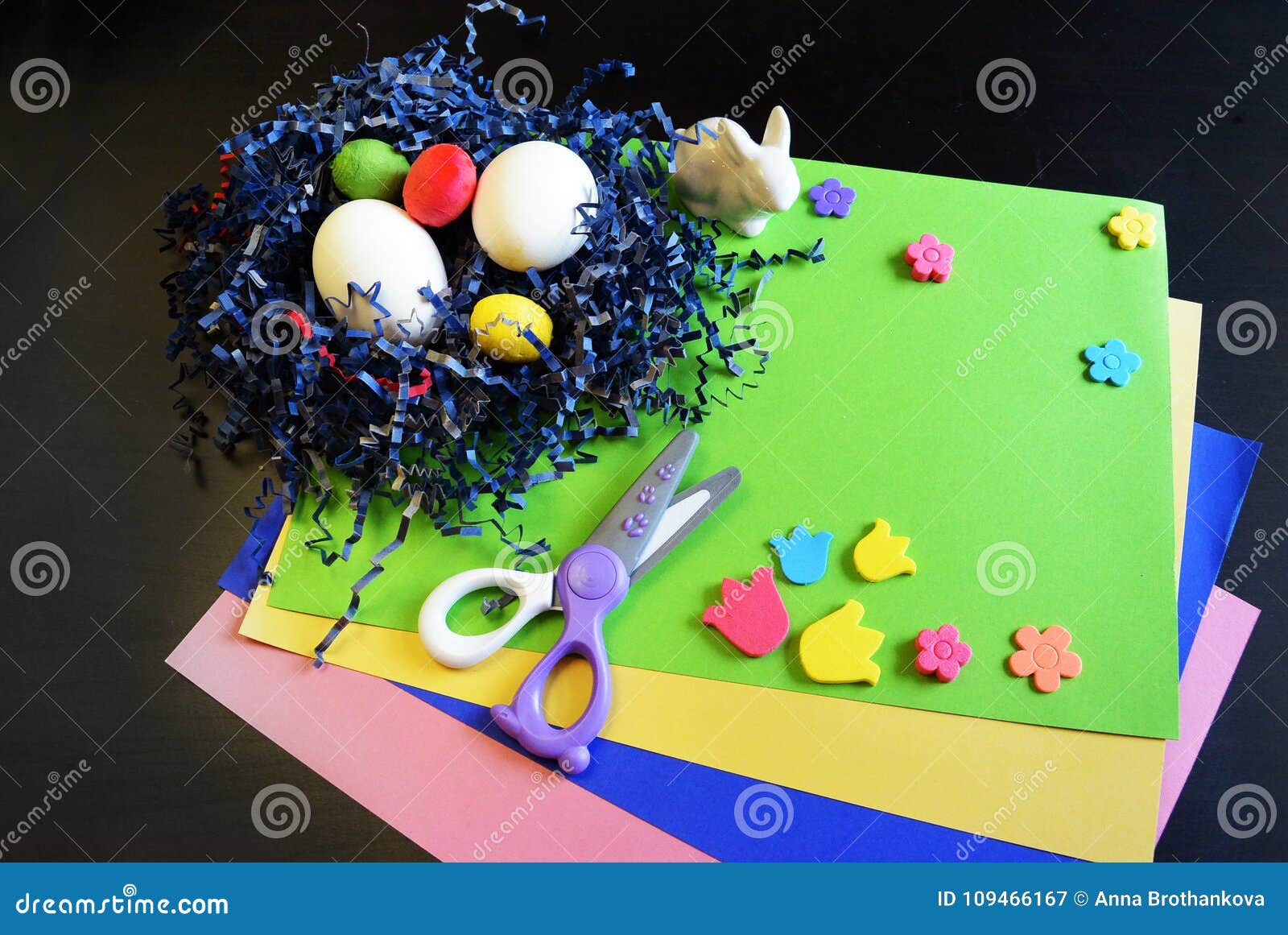 Making a Scrapbooking Hand Made Easter Card Stock Image - Image of ...
