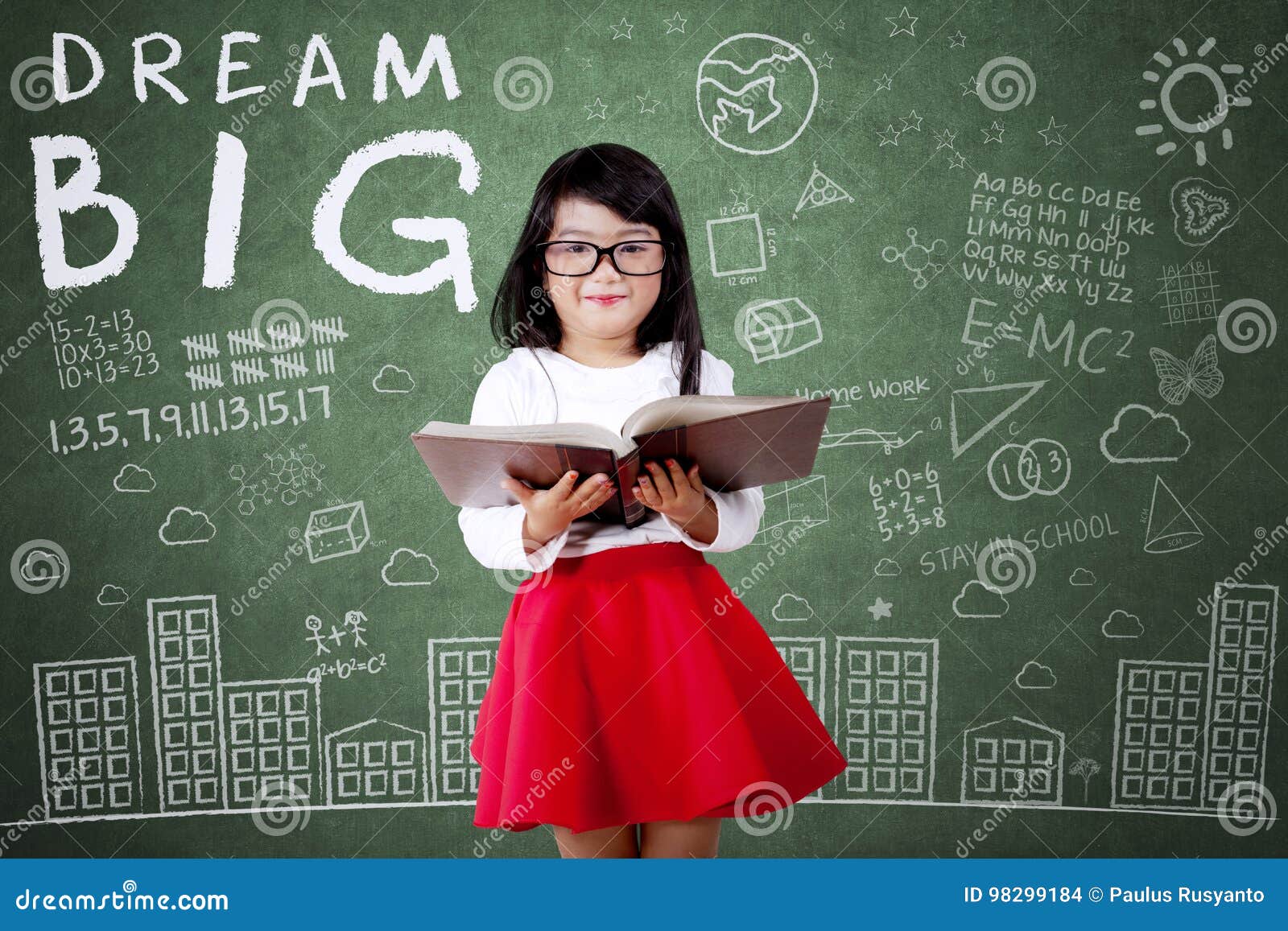 Child with Dream Big Text in Class Stock Photo - Image of intelligence ...