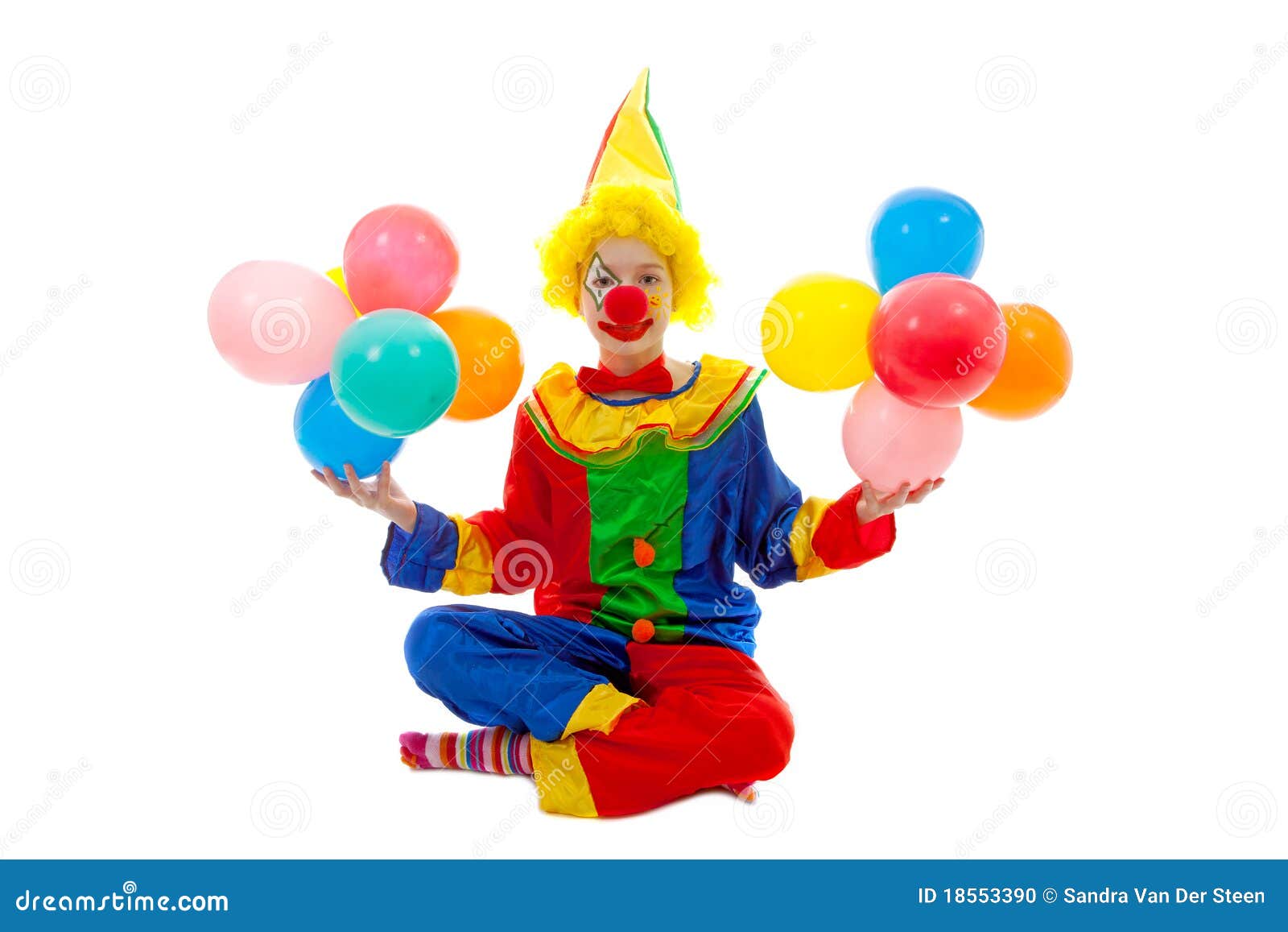 Child Dressed As Colorful Funny Clown Stock Photo - Image of grime ...
