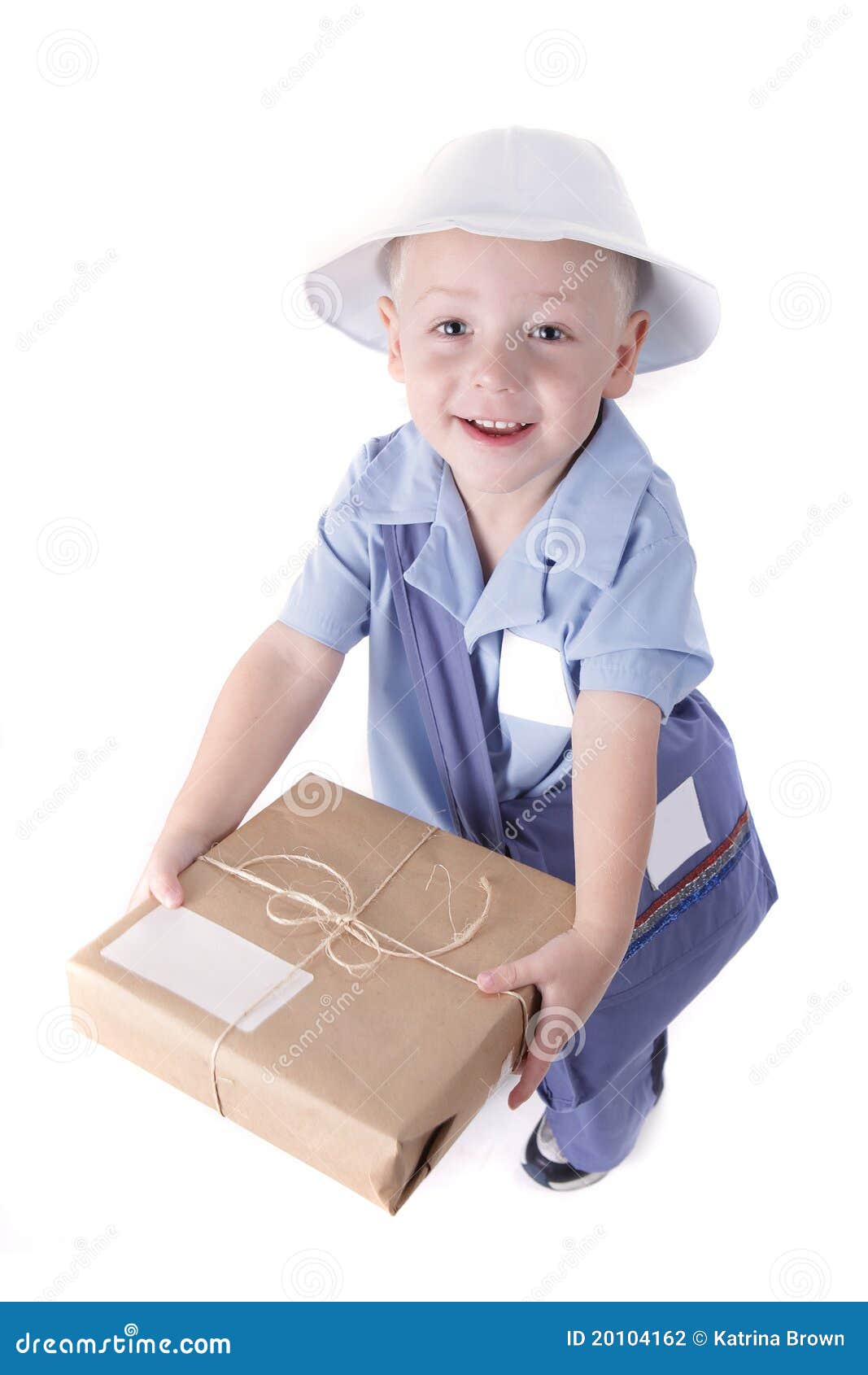 Child Dressed As a Delivery Man Stock Photo - Image of package, happy ...