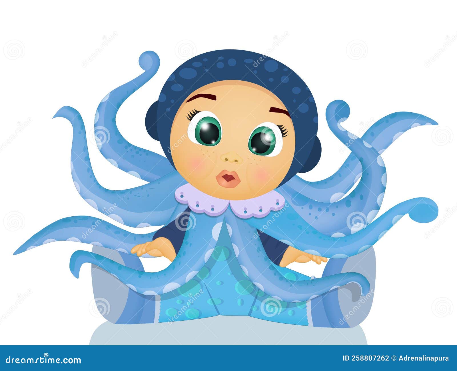 Child dressed as octopus stock illustration. Illustration of carnival ...