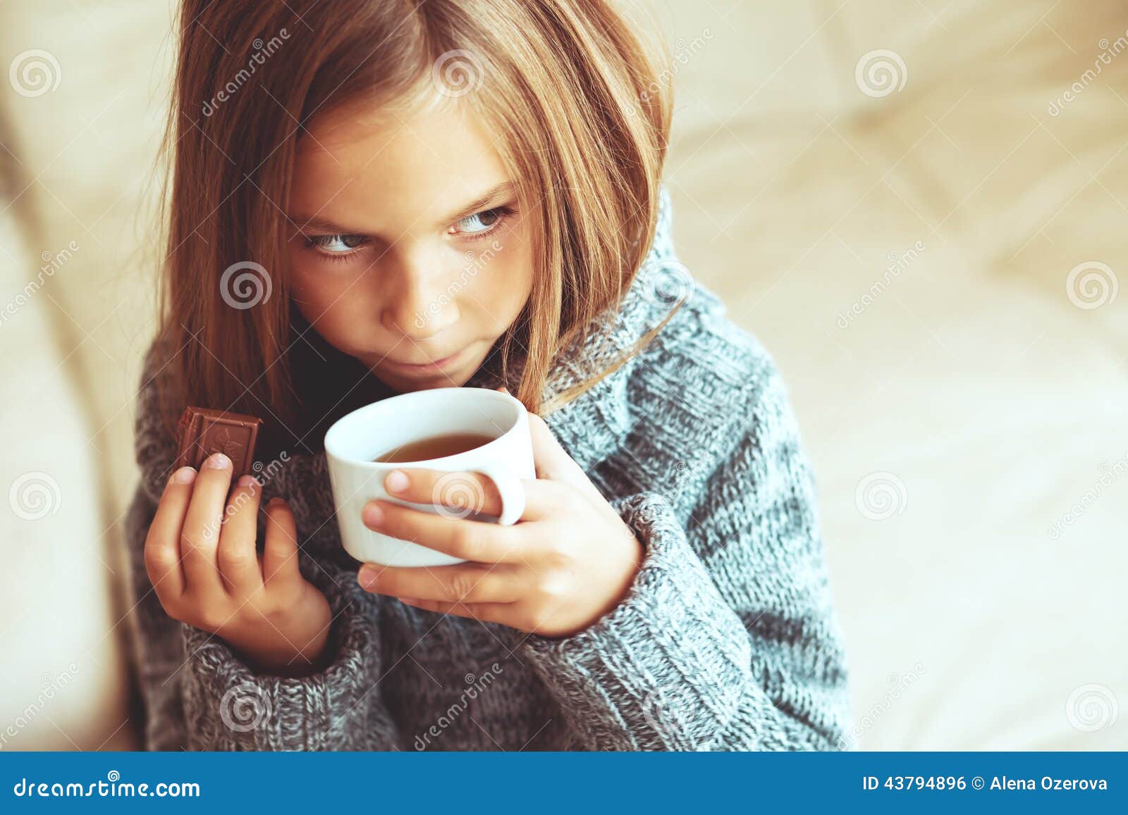 Child drinking tea stock photo. Image of dessert, childhood - 43794896