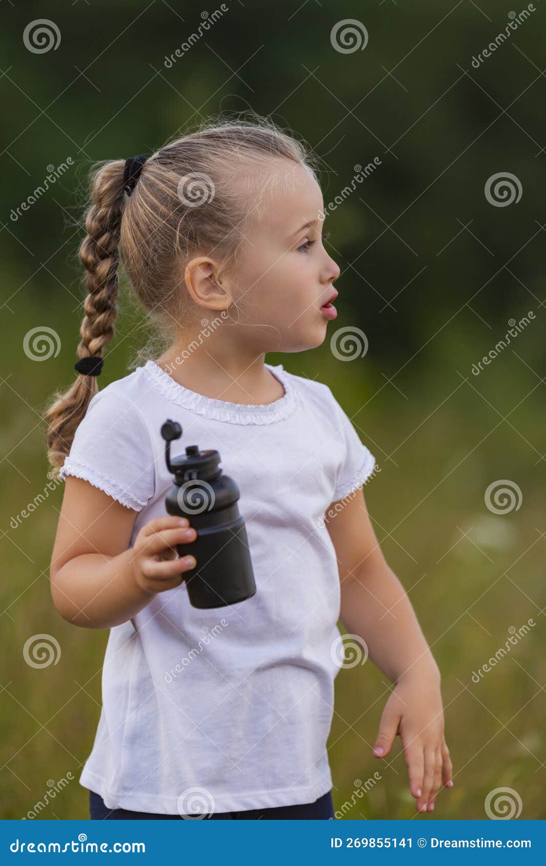 Child Drinking Water from a Bottle Stock Image - Image of pure, natural ...