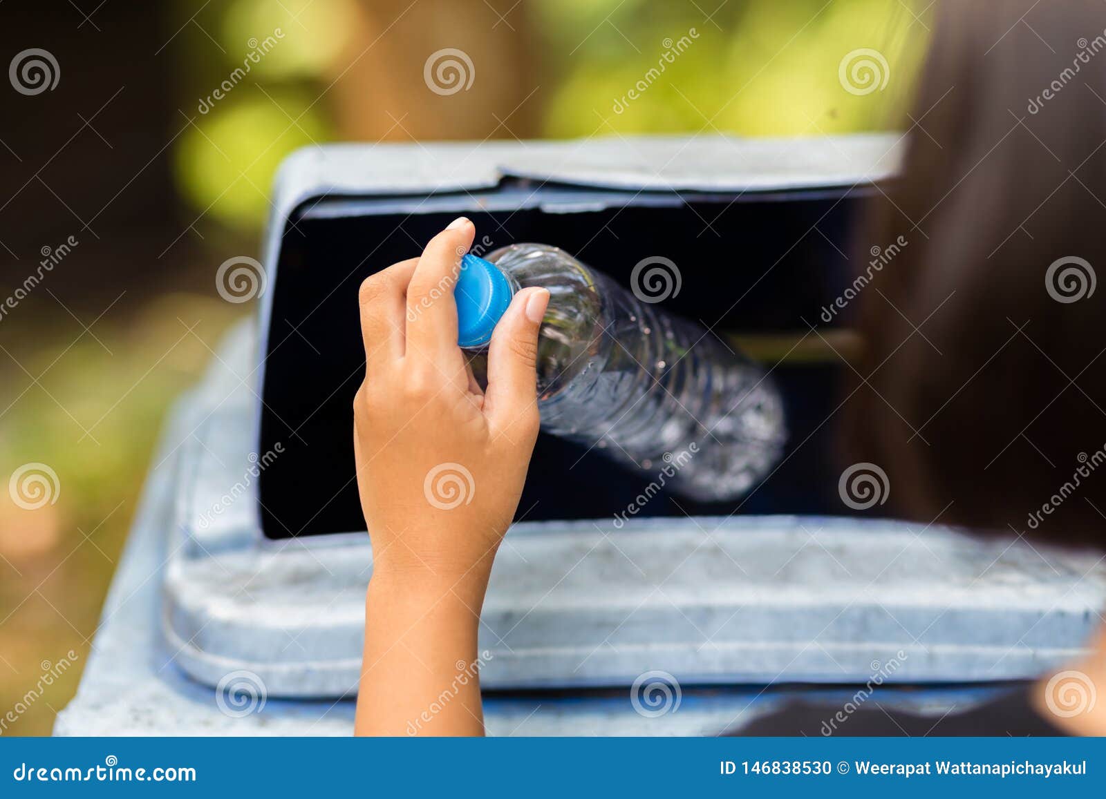 Child Drop the Plastic Bottle Stock Photo - Image of recycle, object ...