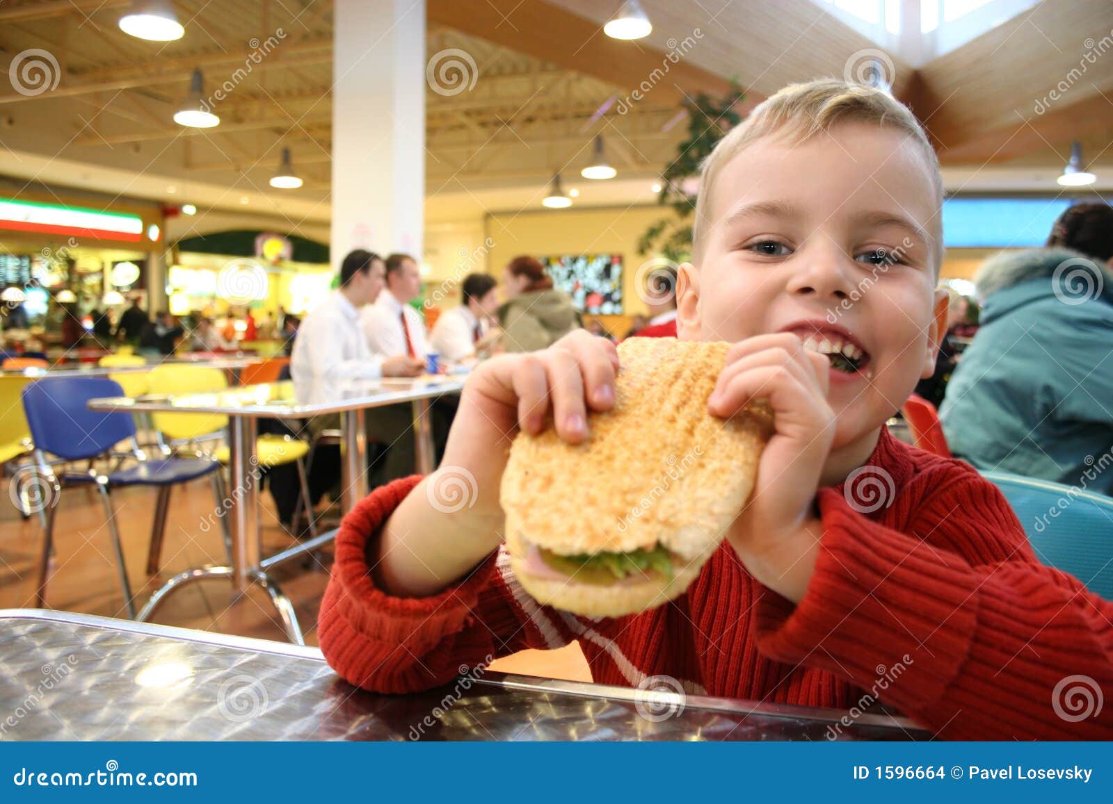 Child eat burger stock photo. Image of cafe, eating, health - 1596664