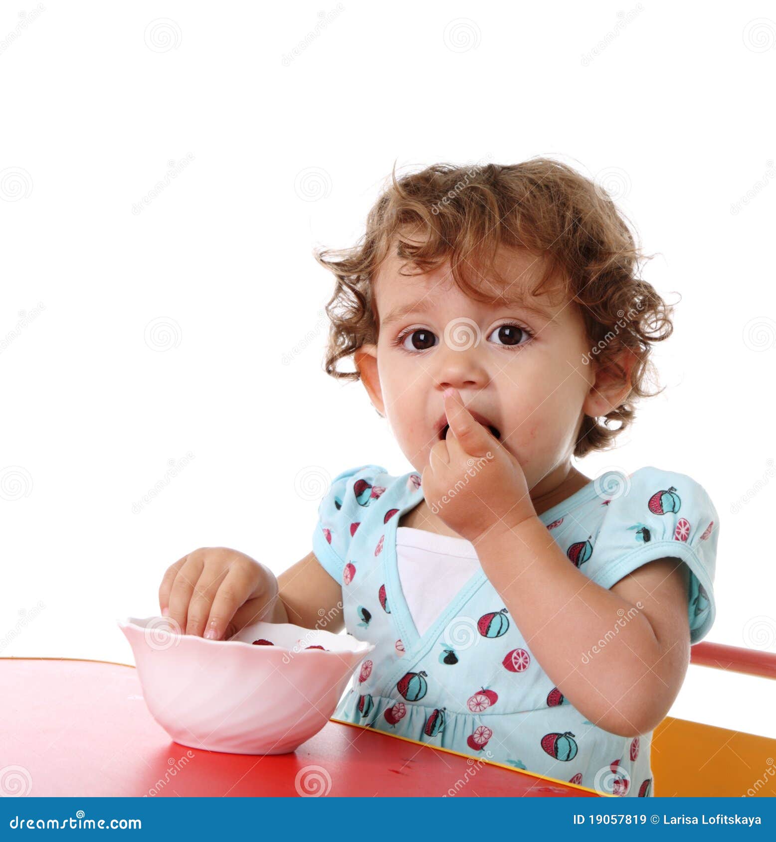 Child eating stock image. Image of bowl, caucasian, cute - 19057819