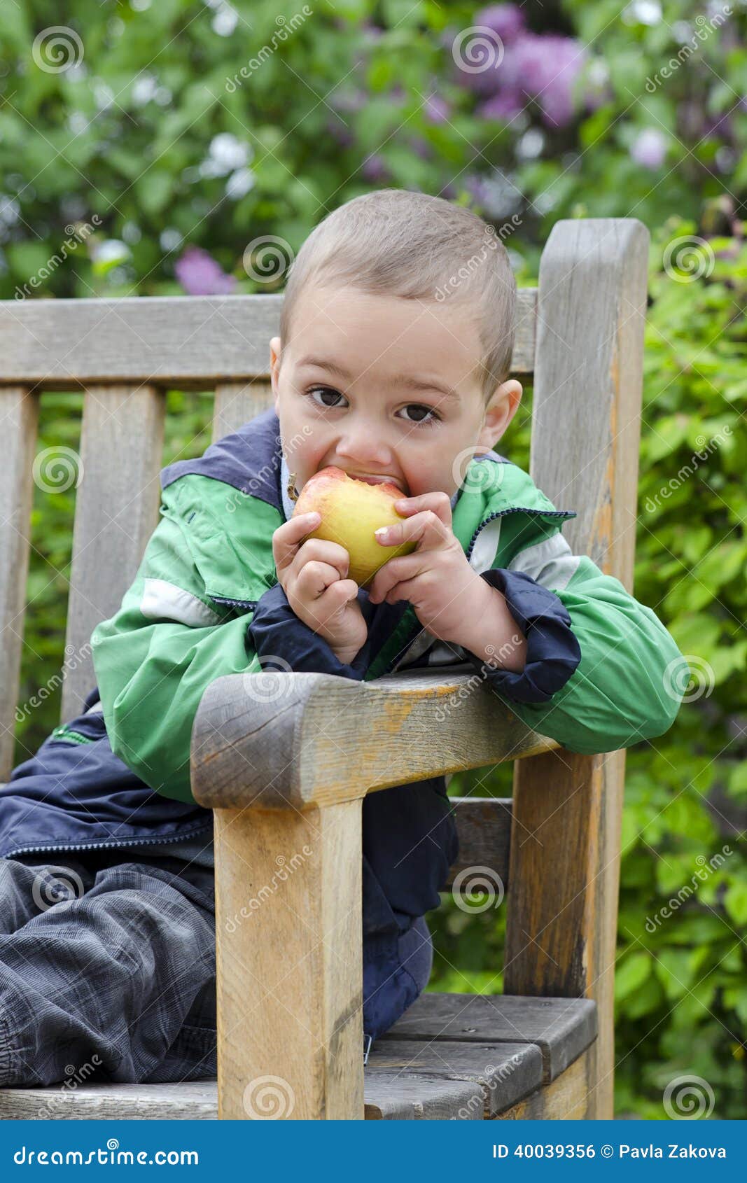 Child eating apple stock photo. Image of food, young - 40039356