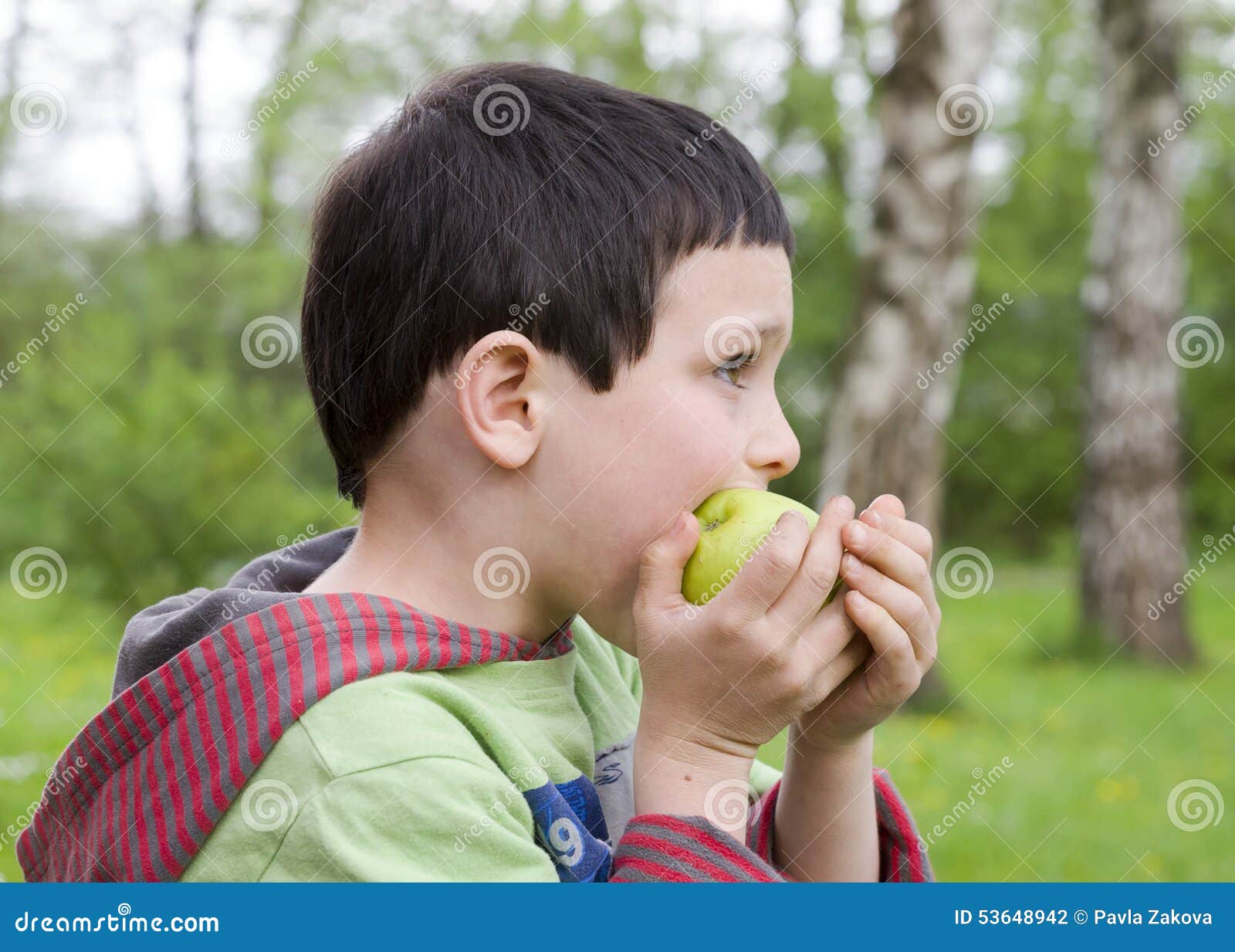 Child eating apple stock photo. Image of little, garden - 53648942