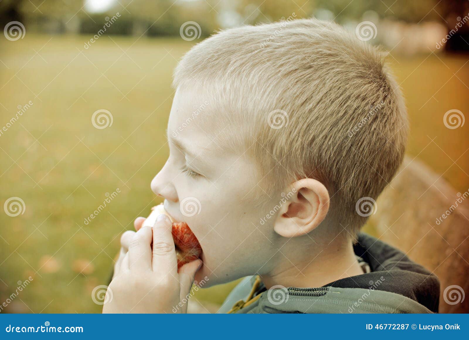 Child eating apple stock image. Image of healthy, caucasian - 46772287