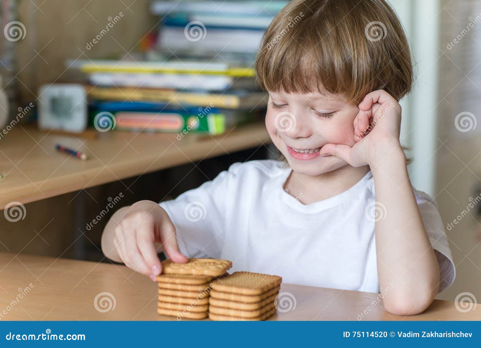 Child eating cookies stock photo. Image of face, caucasian - 75114520