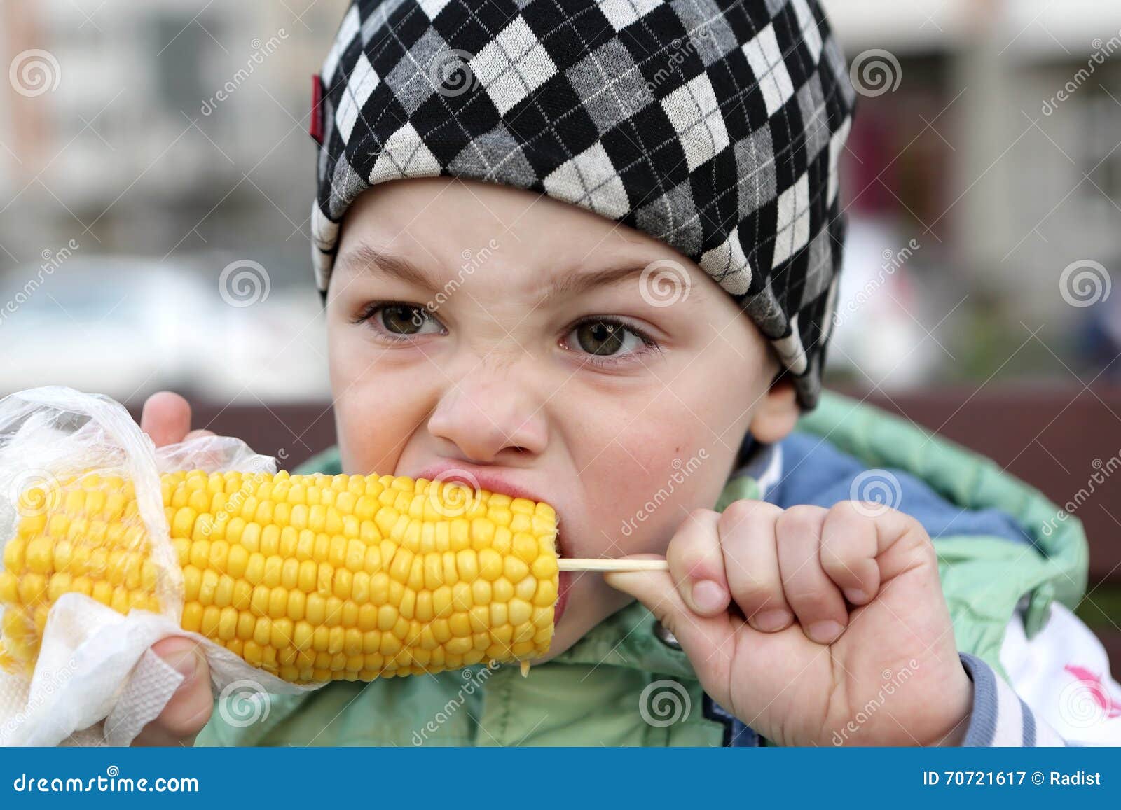 Child eating corn stock image. Image of color, little - 70721617