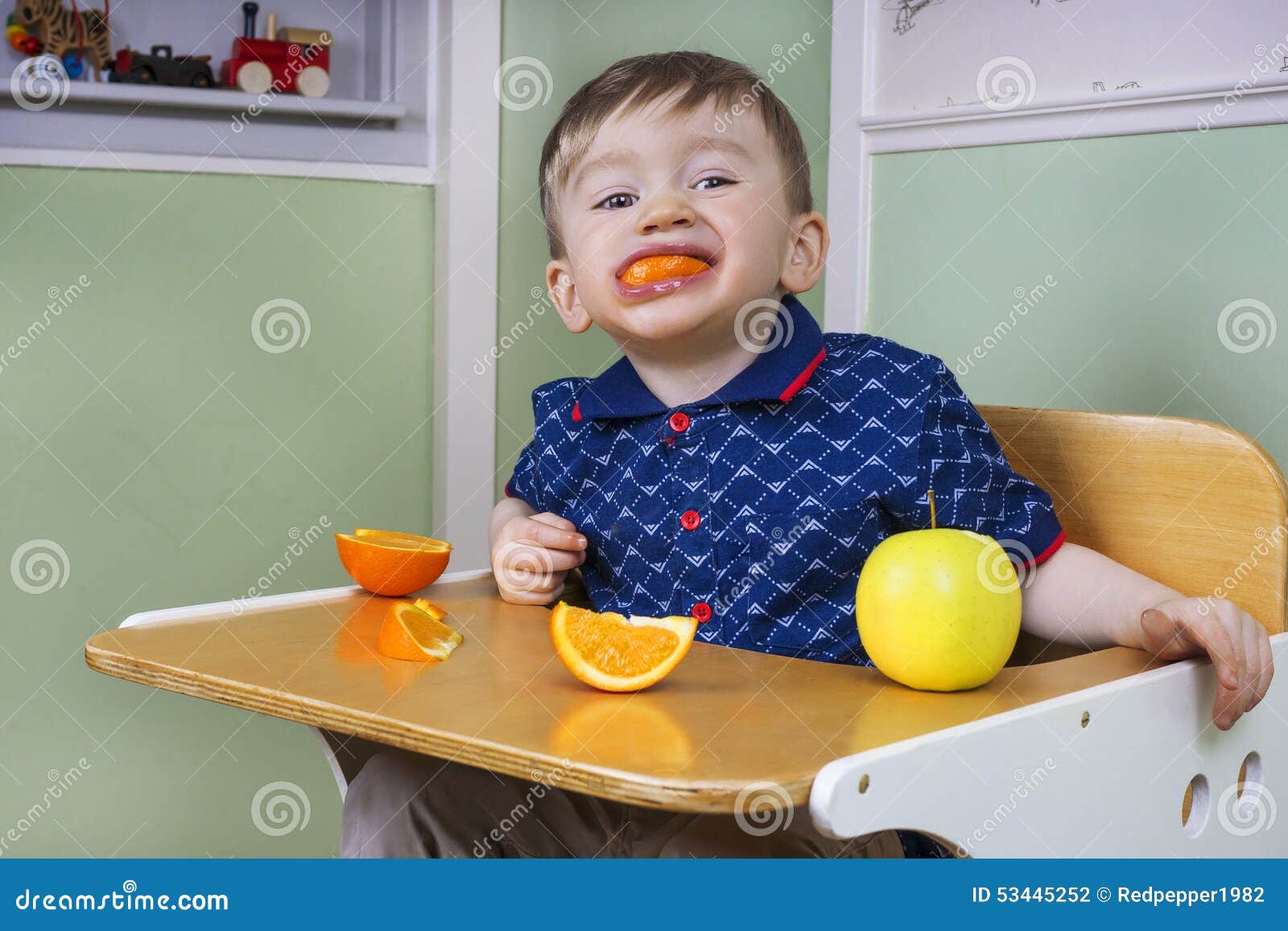 Child eating fruit stock photo. Image of caucasian, funny - 53445252