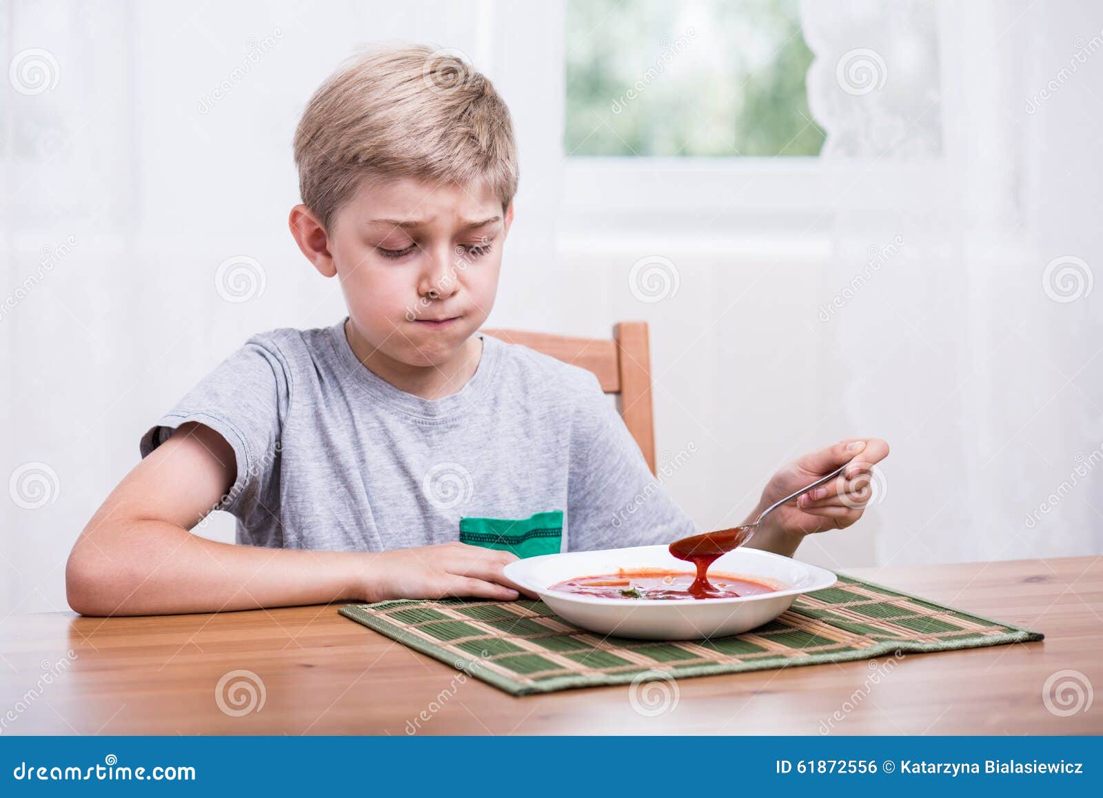 Child Eating Soup with Disgust Stock Photo - Image of consume, little ...