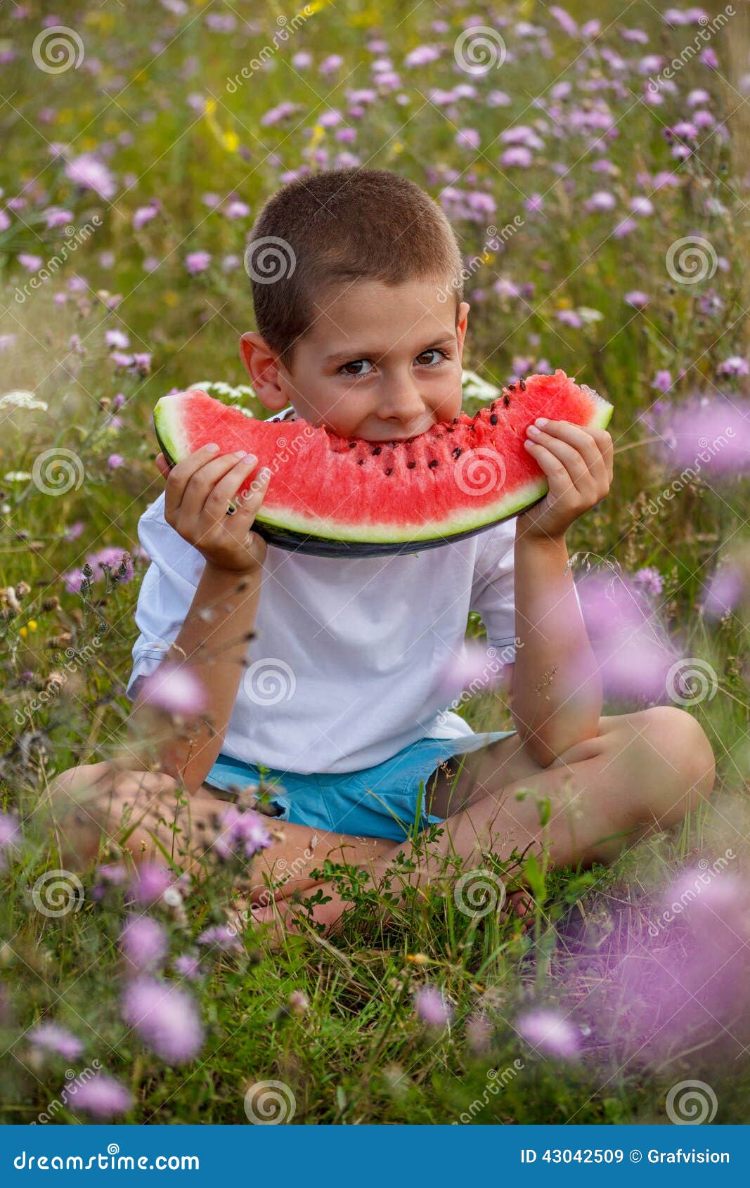 Child eating watermelon stock image. Image of enjoying - 43042509