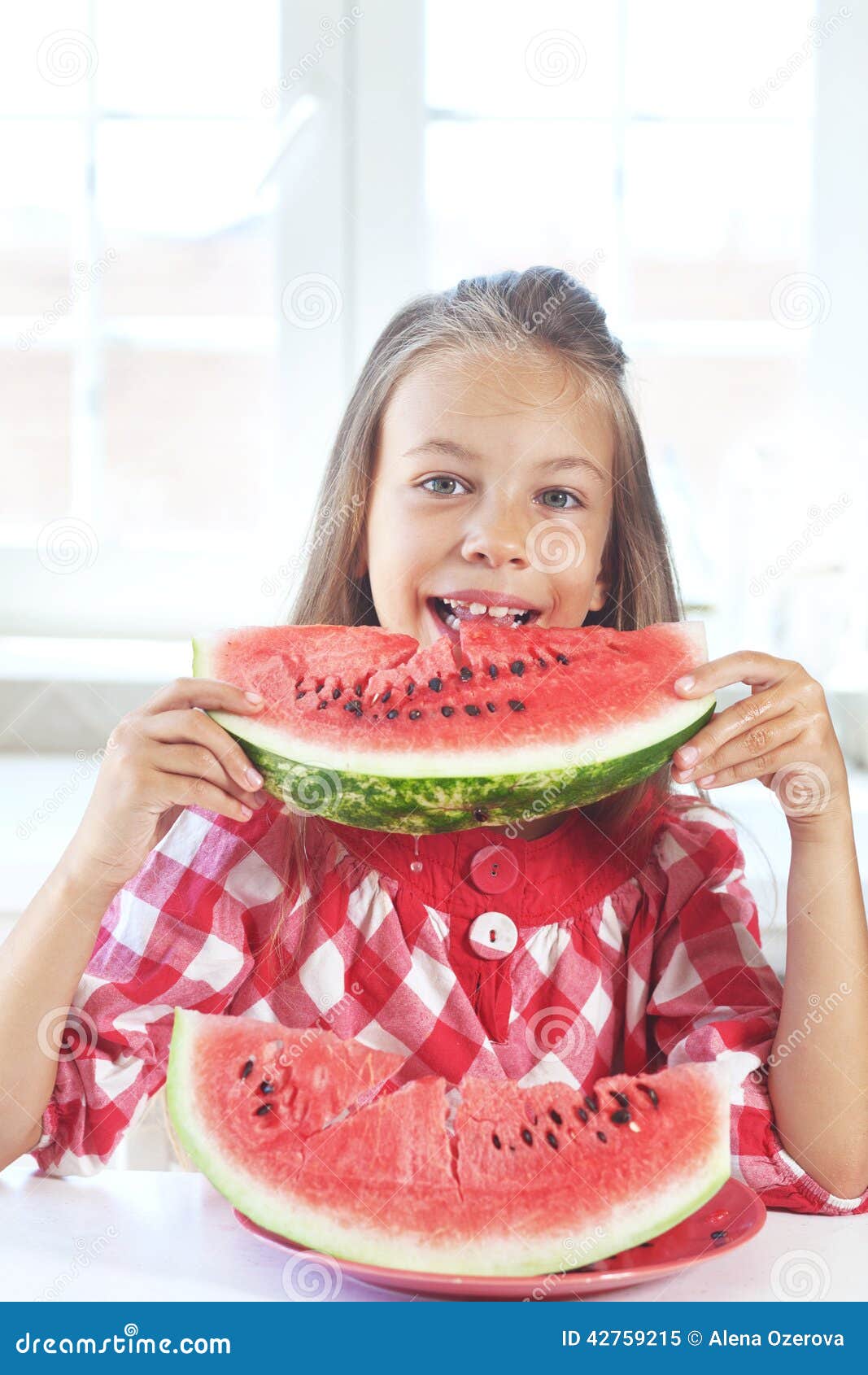 Child eating watermelon stock image. Image of girl, cute - 42759215
