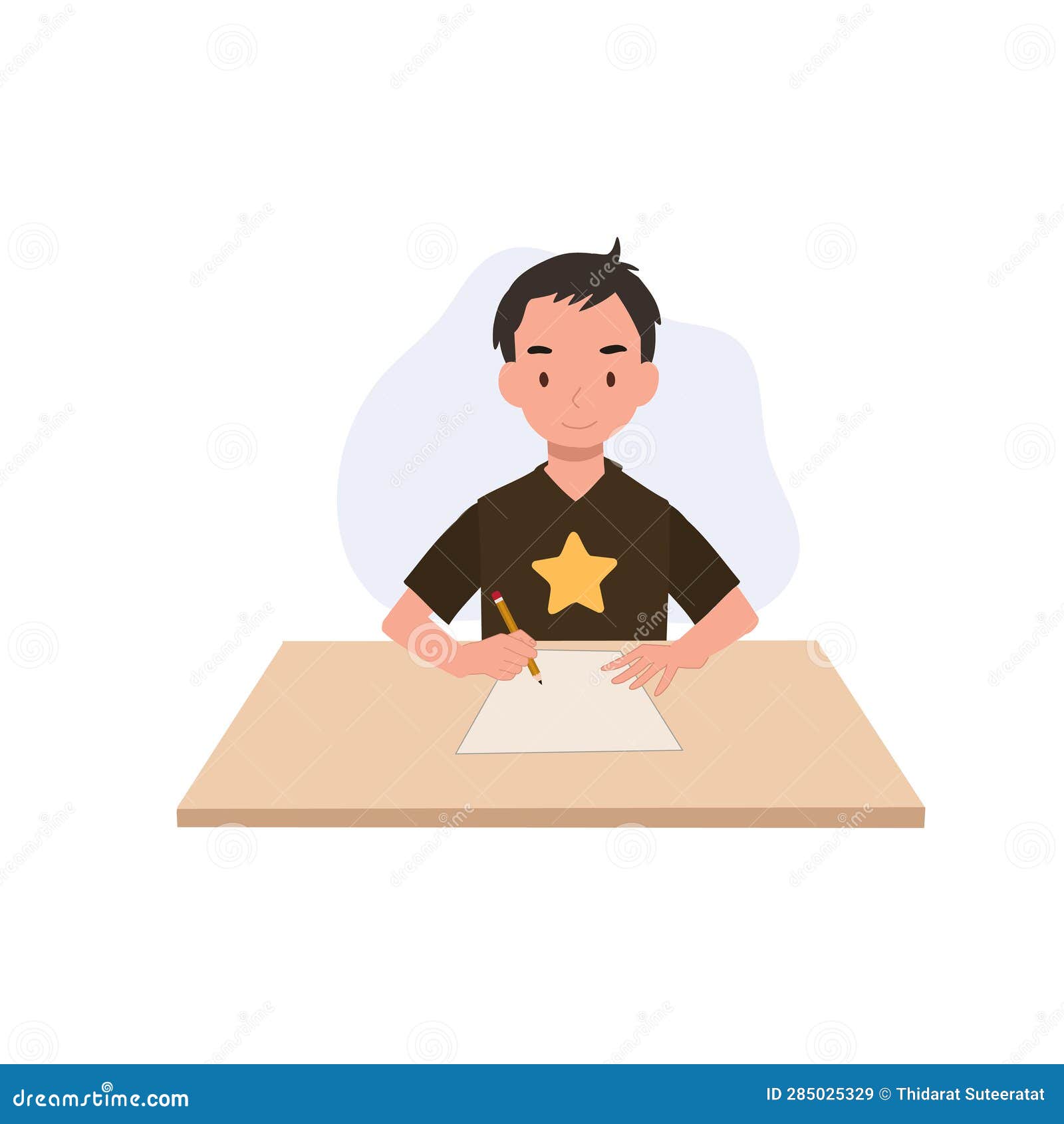 Child Education and Creativity Concept. Young Kid is Learning, Drawing ...