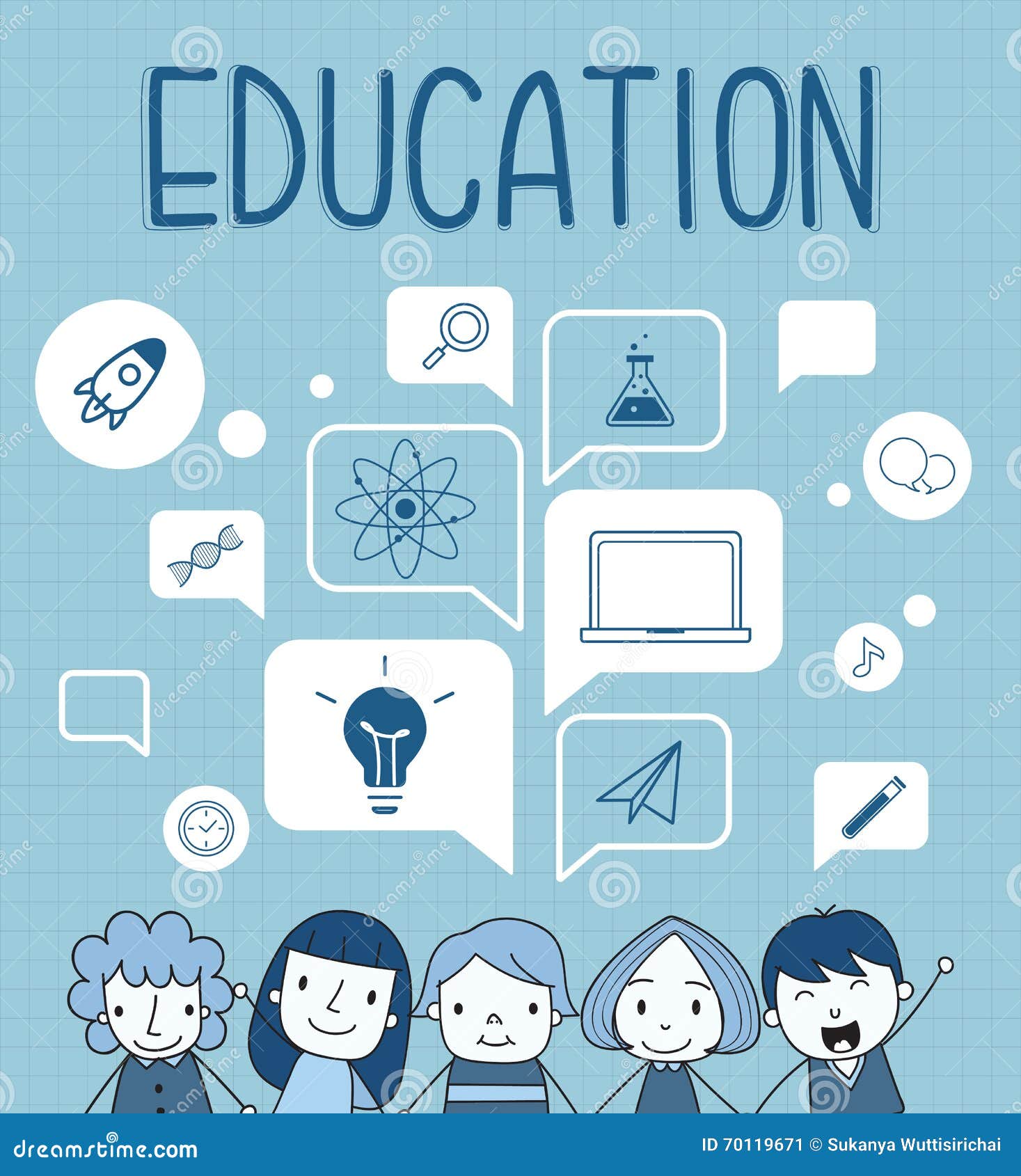 Child with a Education Icon on Speech Bubble Stock Vector ...