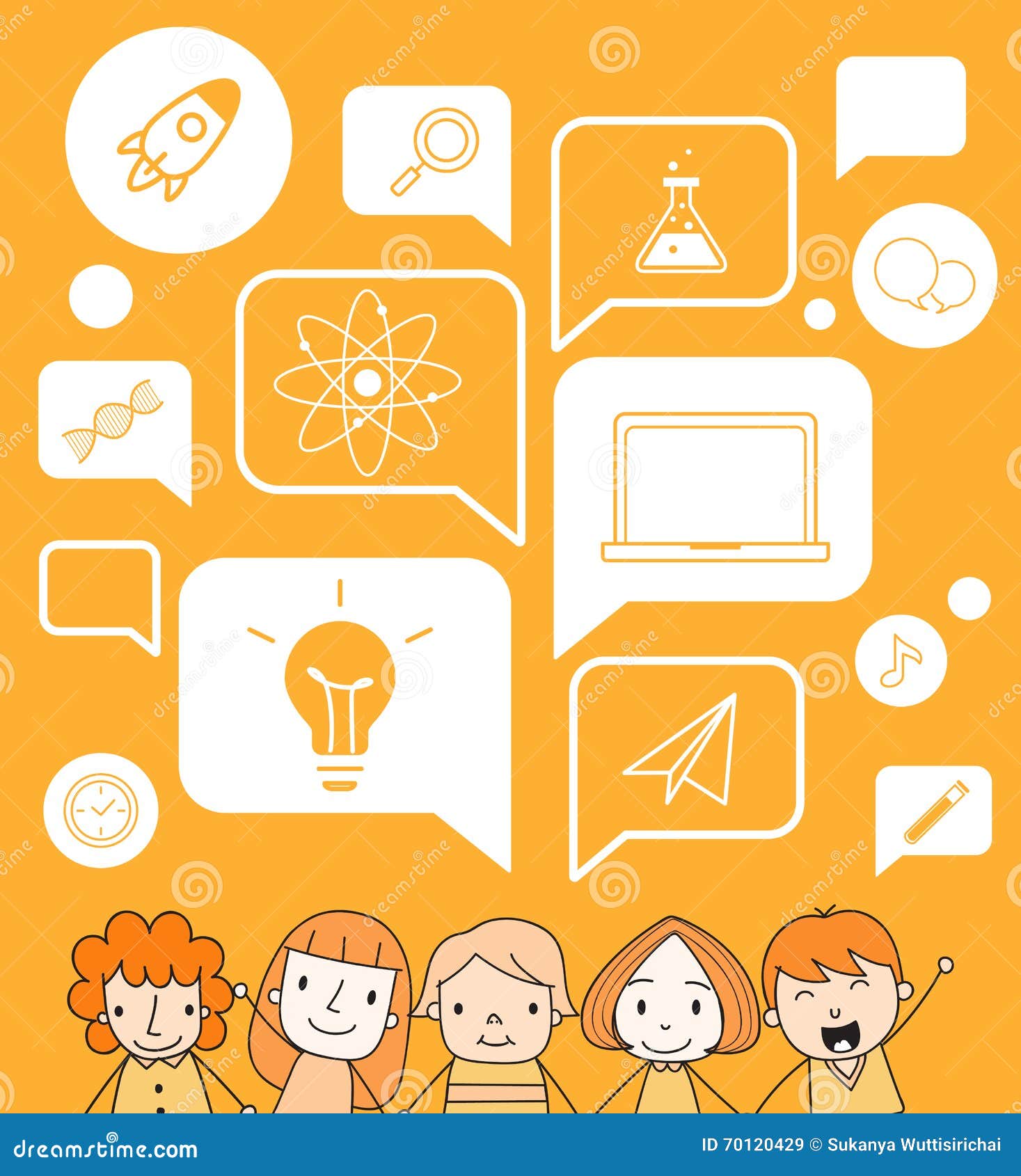 Child with a Education Icon on Speech Bubble Stock Vector ...