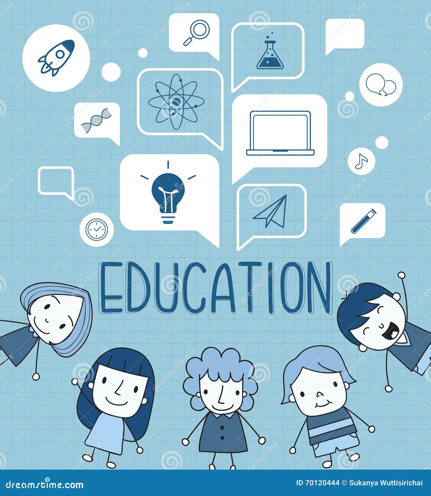 Child with a Education Icon on Speech Bubble Stock Vector ...