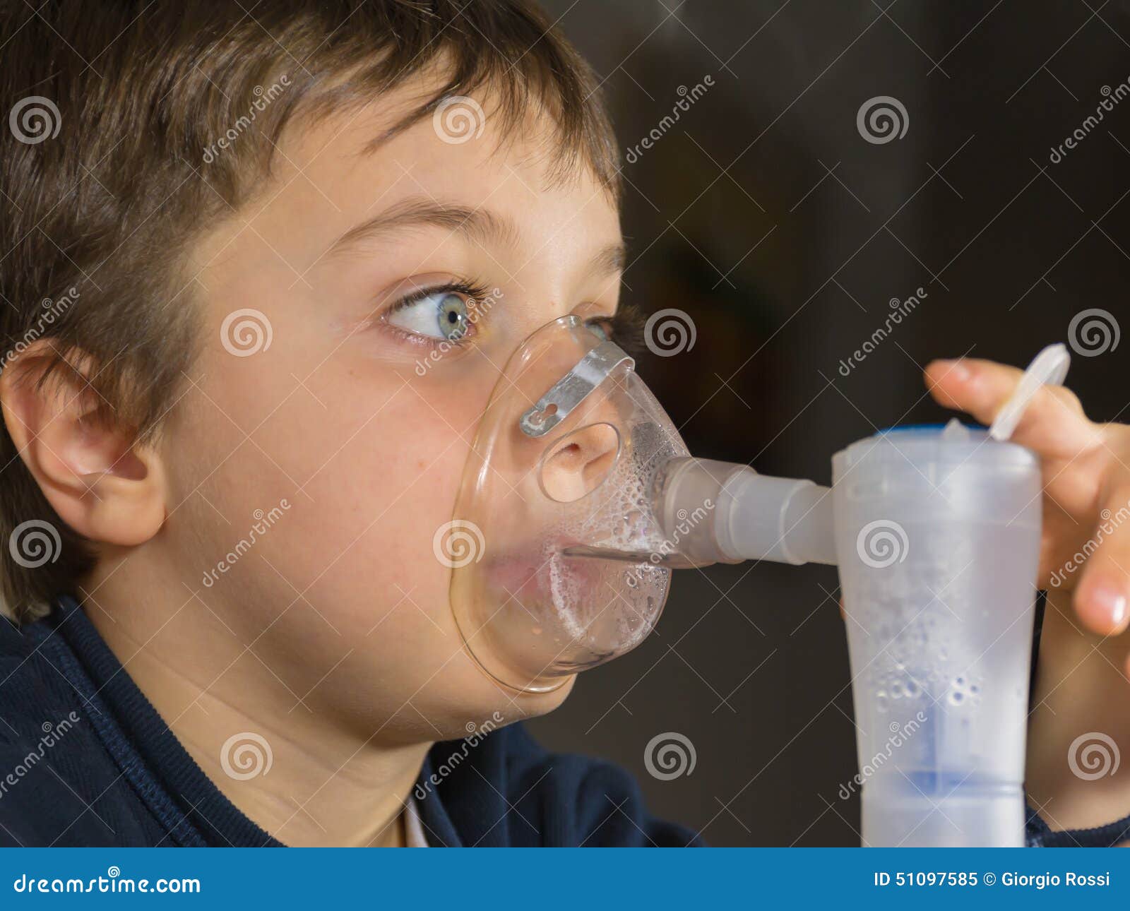 Child with Electric Nebulizer Stock Image - Image of healthcare, lung ...