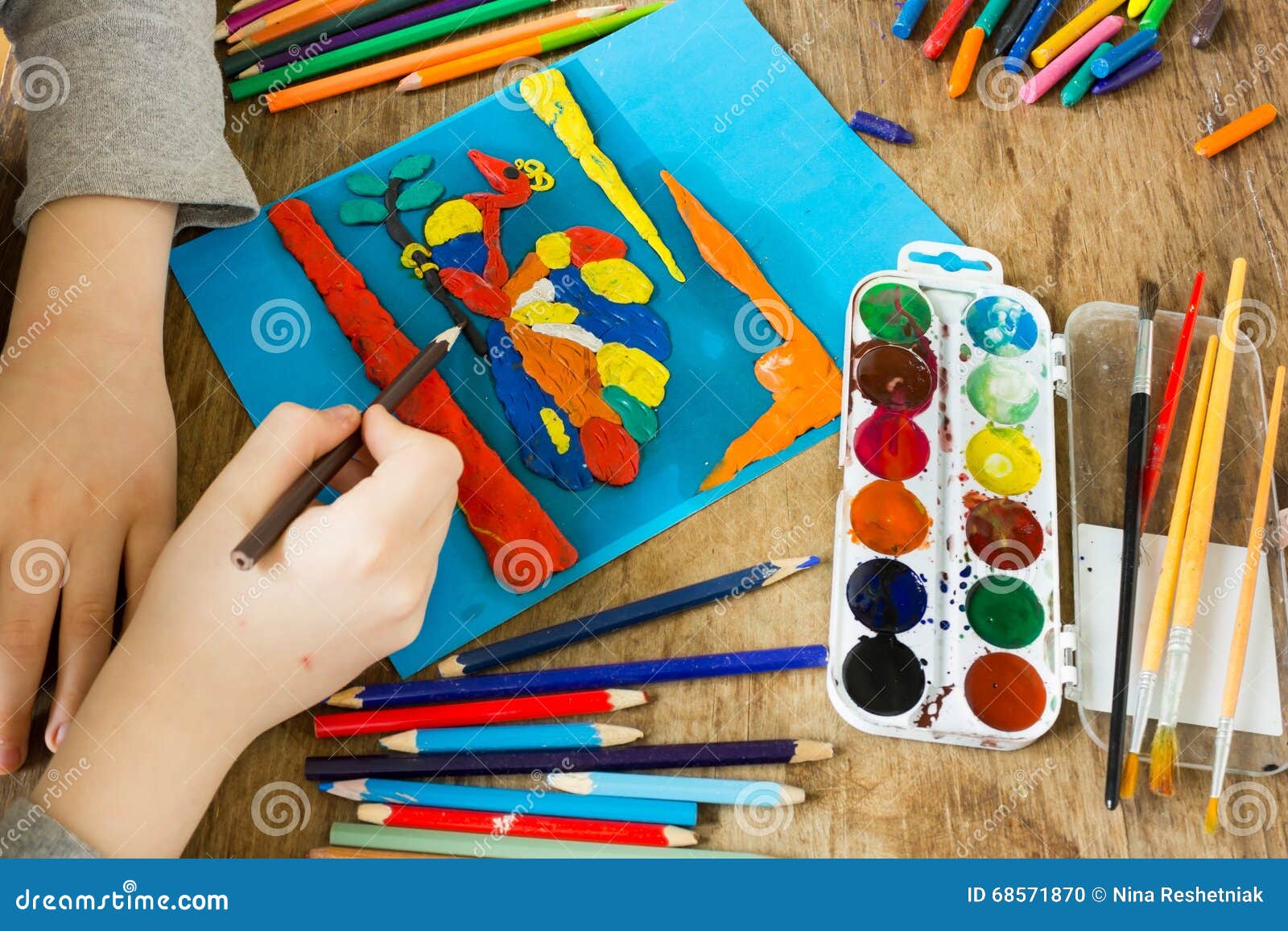 Child is Engaged in Creativity Stock Photo - Image of arts, boys: 68571870